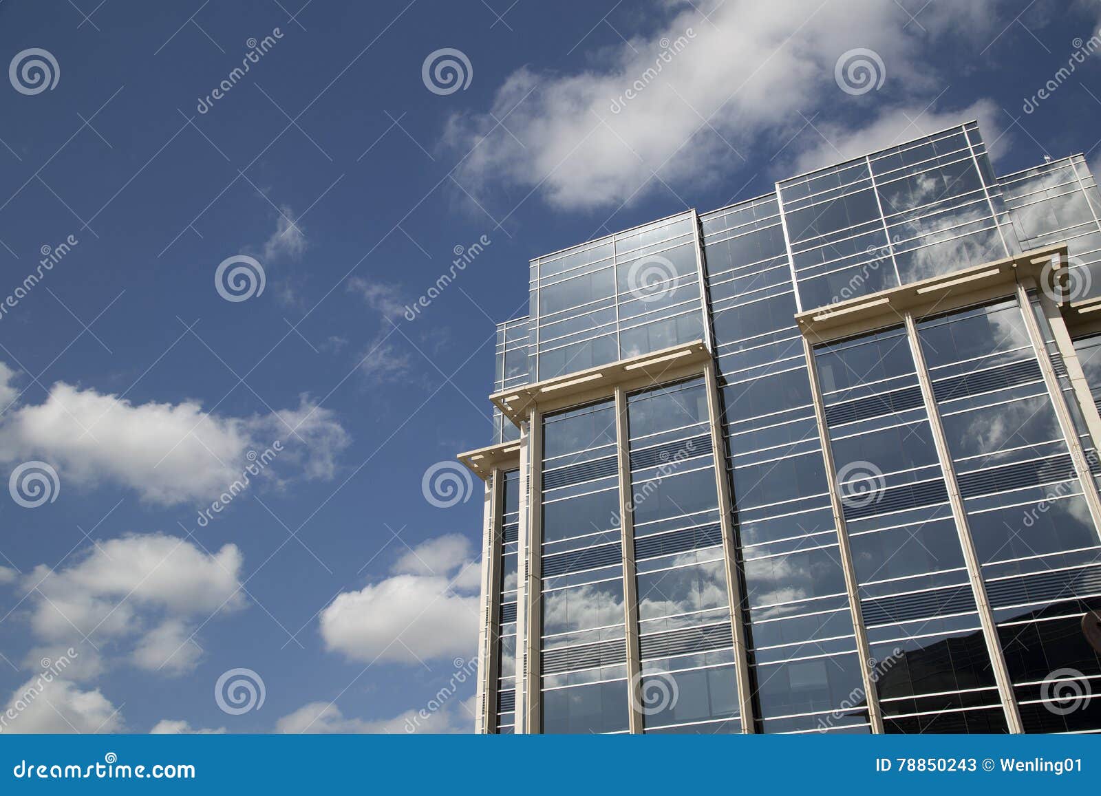 Nice Modern Office Building and Blue Sky Background Stock Image - Image ...