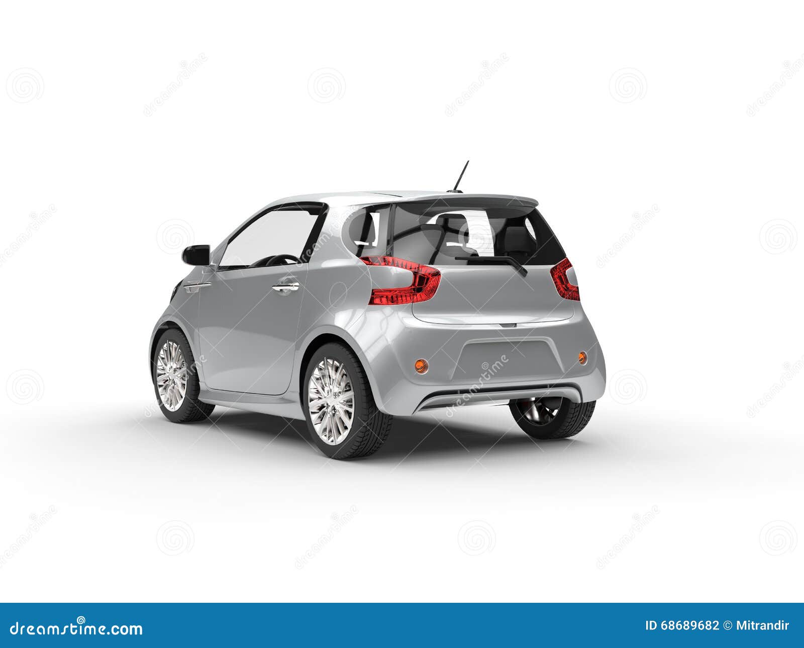 Nice Modern Silver Compact Car - Back View Stock Illustration ...