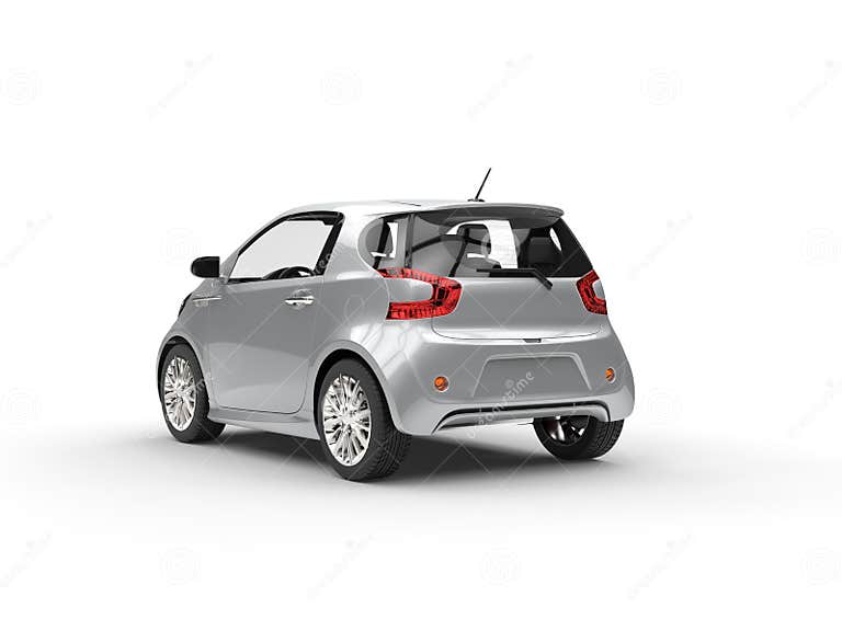 Nice Modern Silver Compact Car - Back View Stock Illustration ...