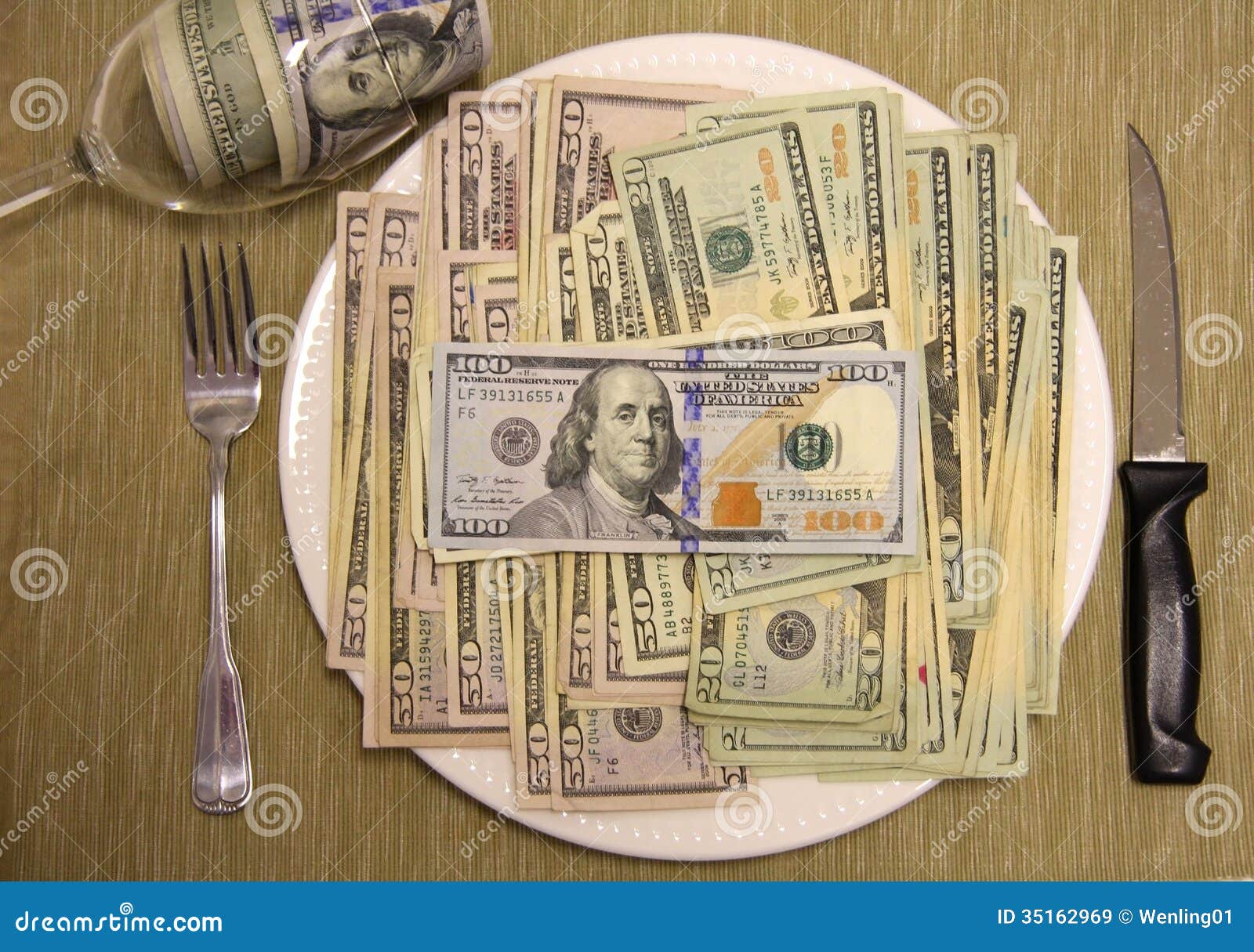 Nice money food stock image. Image of knife, dish, rates - 35162969