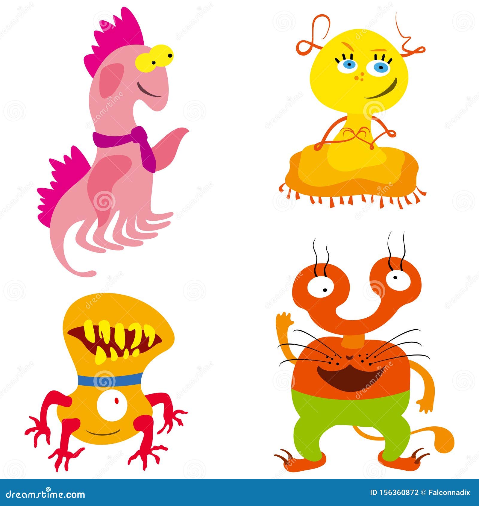 Nice monsters set stock vector. Illustration of spooky - 156360872
