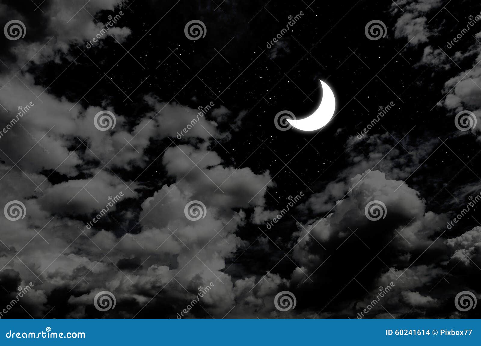 Nice Moon and Star in Night Sky Stock Photo - Image of fresh, heaven ...