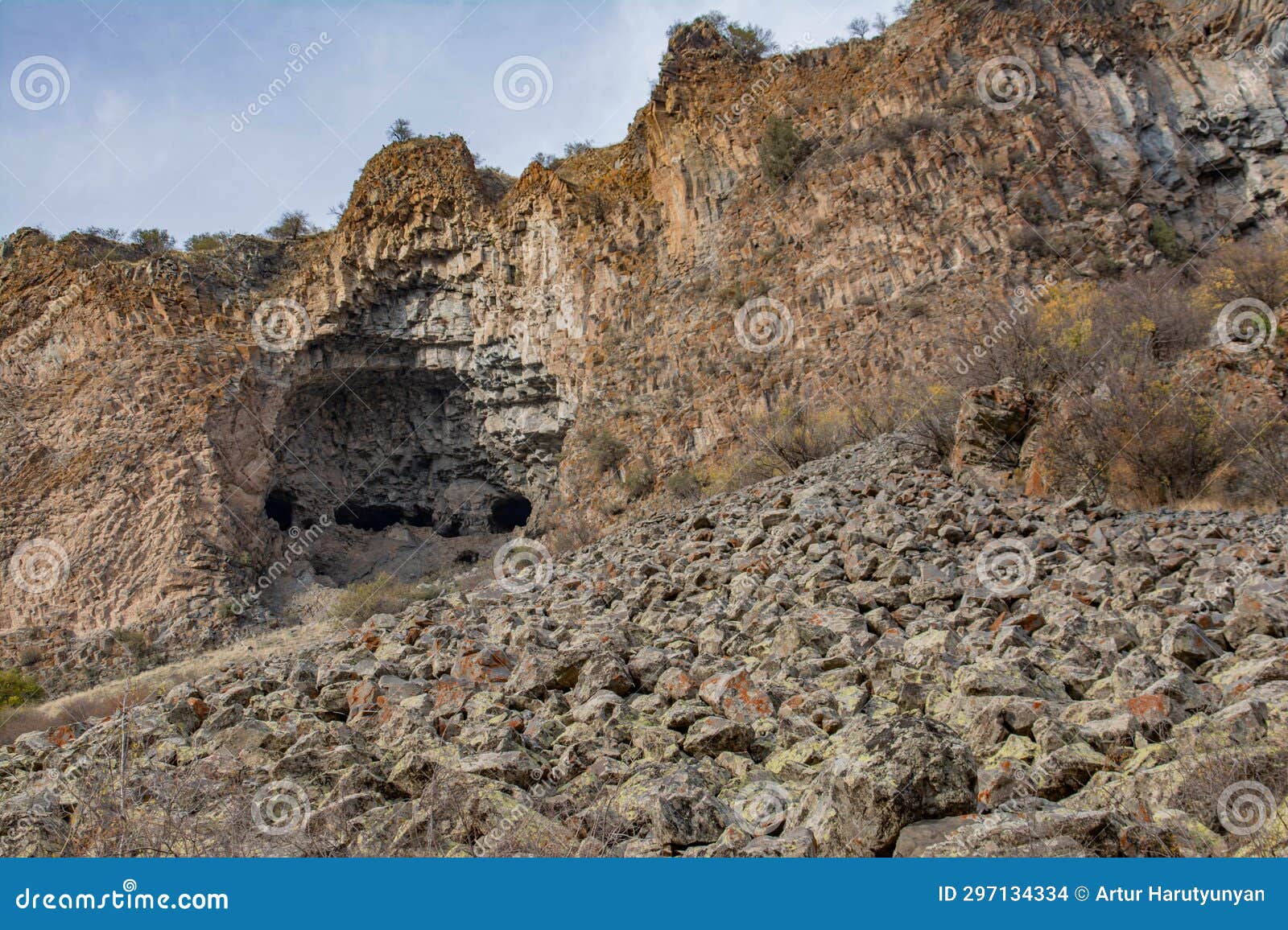 Steep Cliffs And Cave. Cave And Rocks Stock Photo | CartoonDealer.com ...