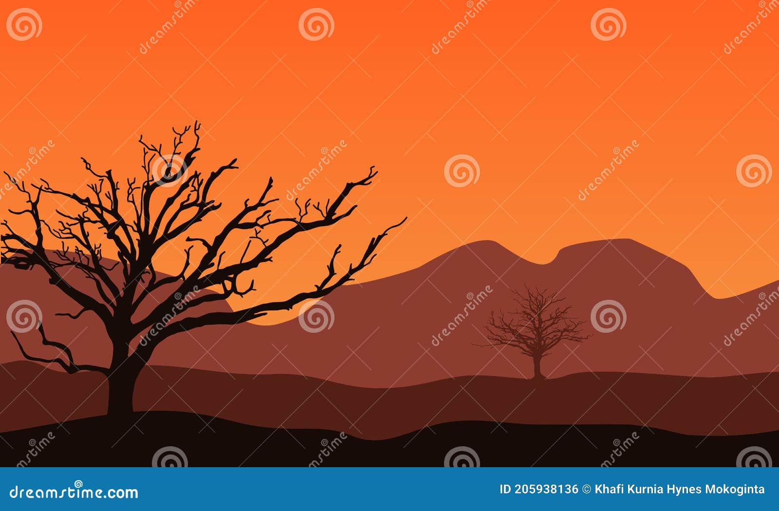 Nice Nature Scenery at Sunset in the Afternoon. City Vector Stock ...