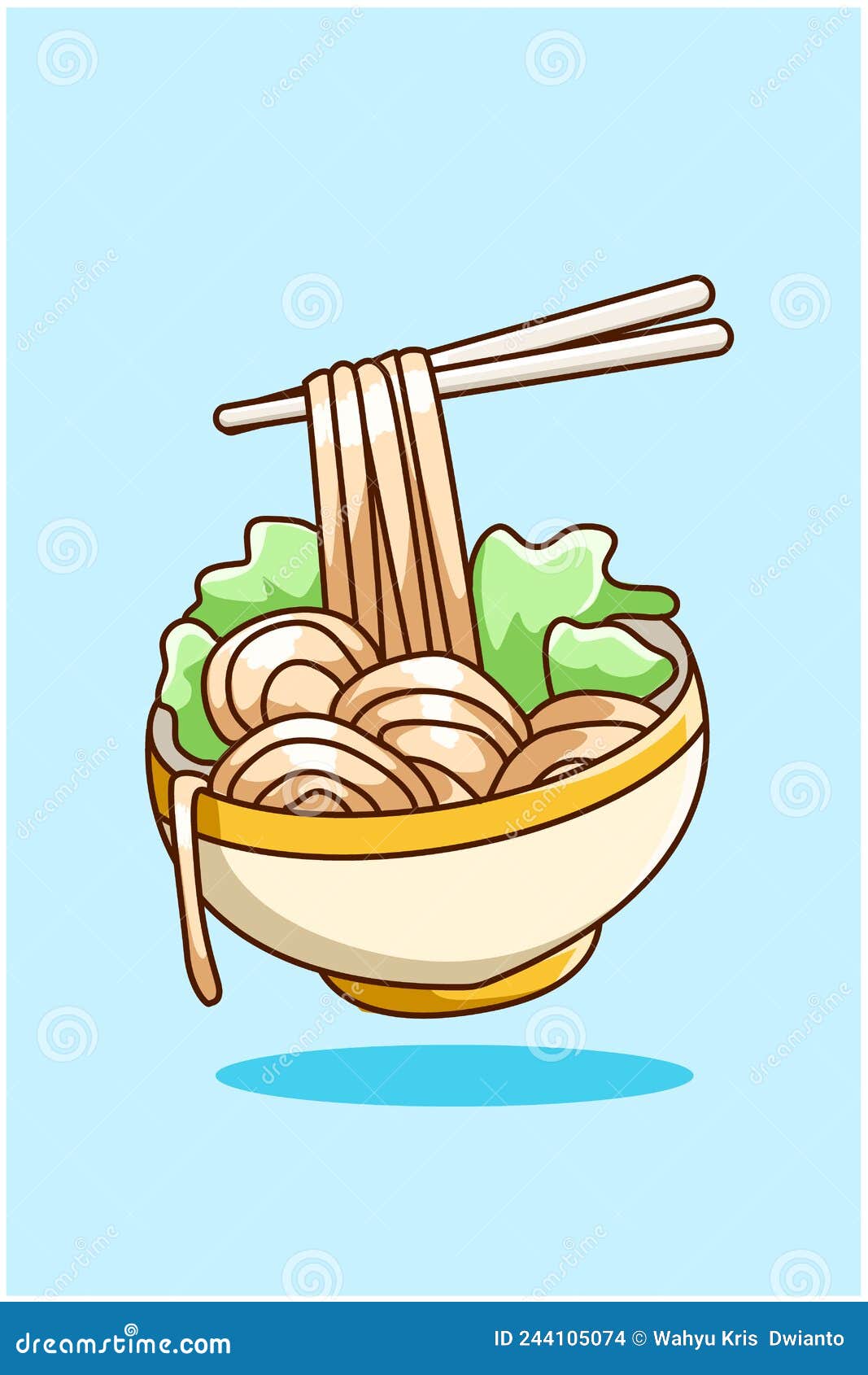 A Nice Noodle Cartoon Vector Illustration Stock Vector - Illustration ...
