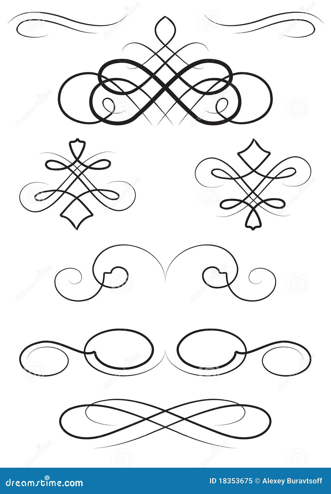 Nice ornaments elements stock vector. Illustration of curve - 18353675