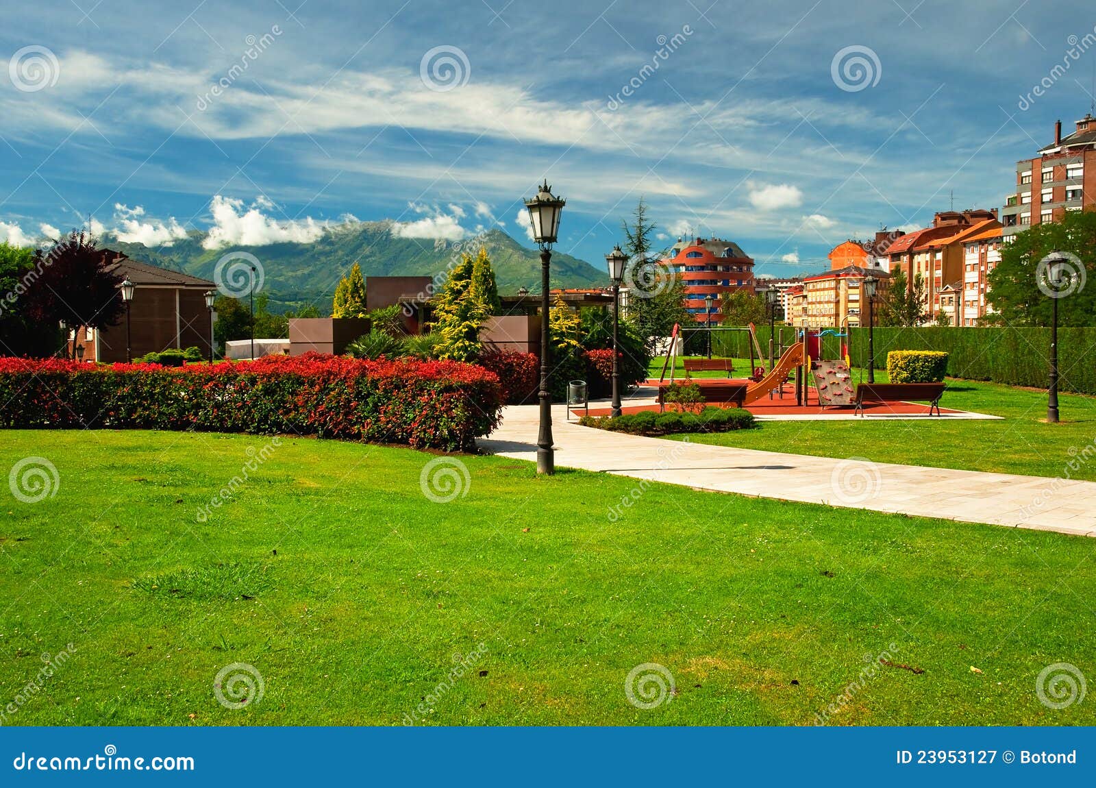 Nice park stock image. Image of passage, harmony, background - 23953127