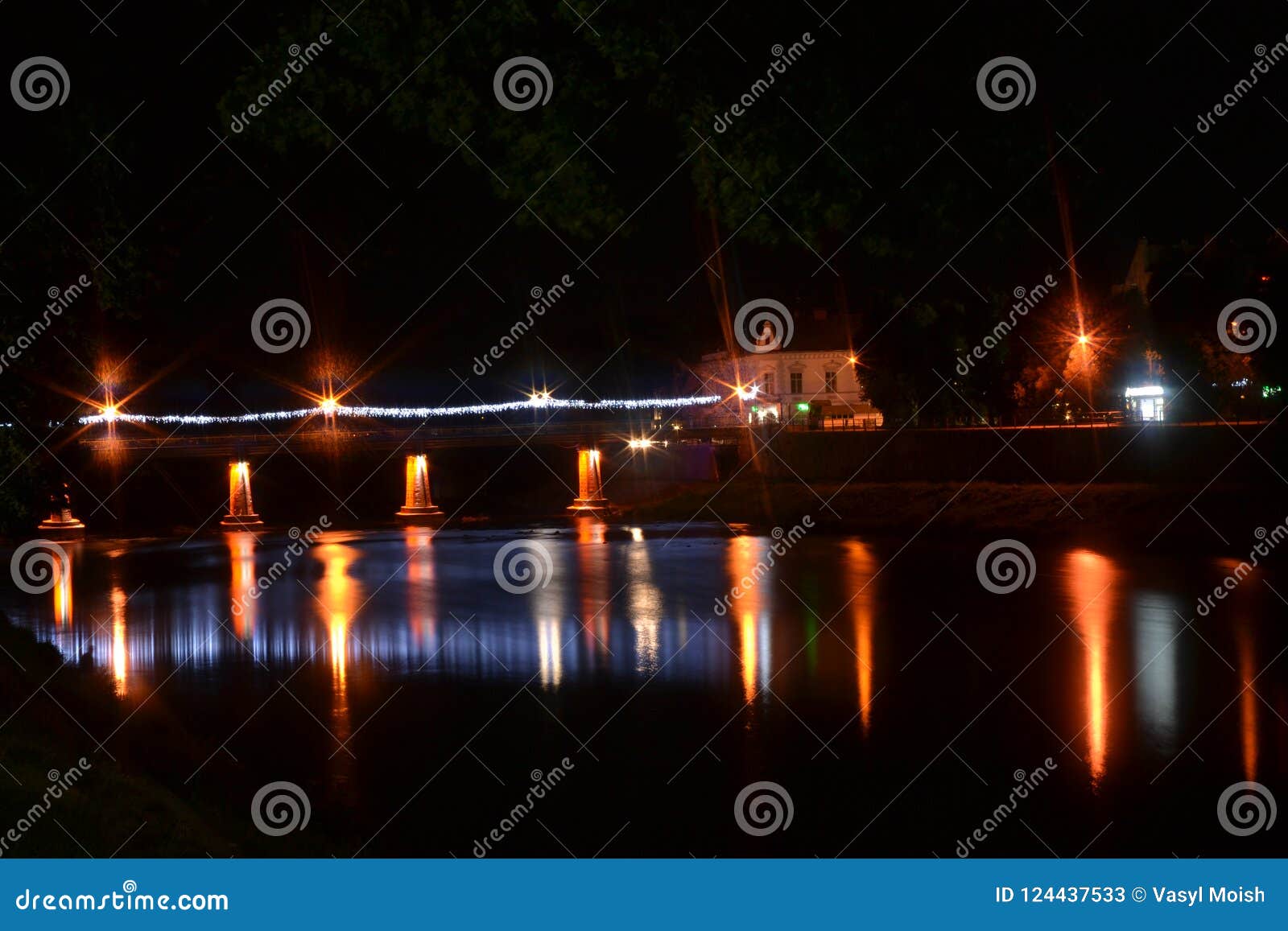 Bridge at night time stock image. Image of night, beautiful - 124437533