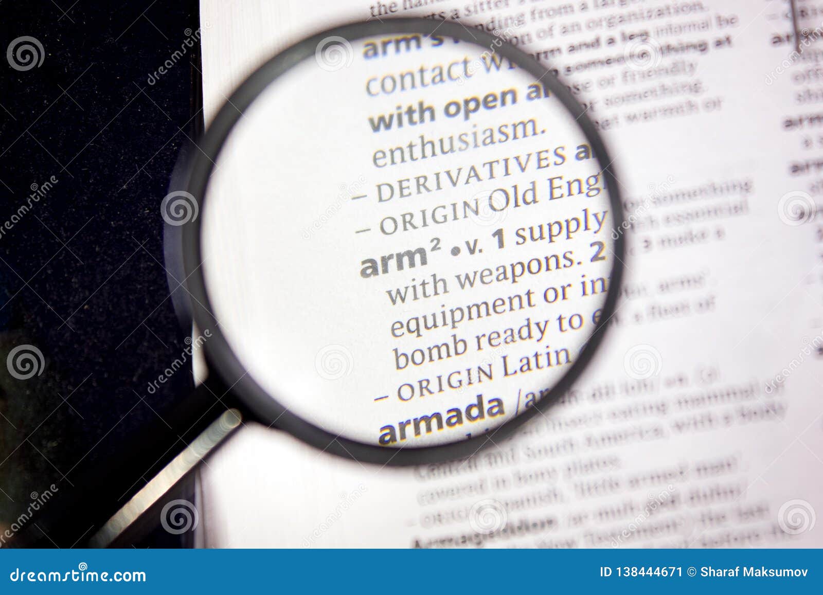 Arm Word or Phrase in a Dictionary Stock Image - Image of conceptual ...