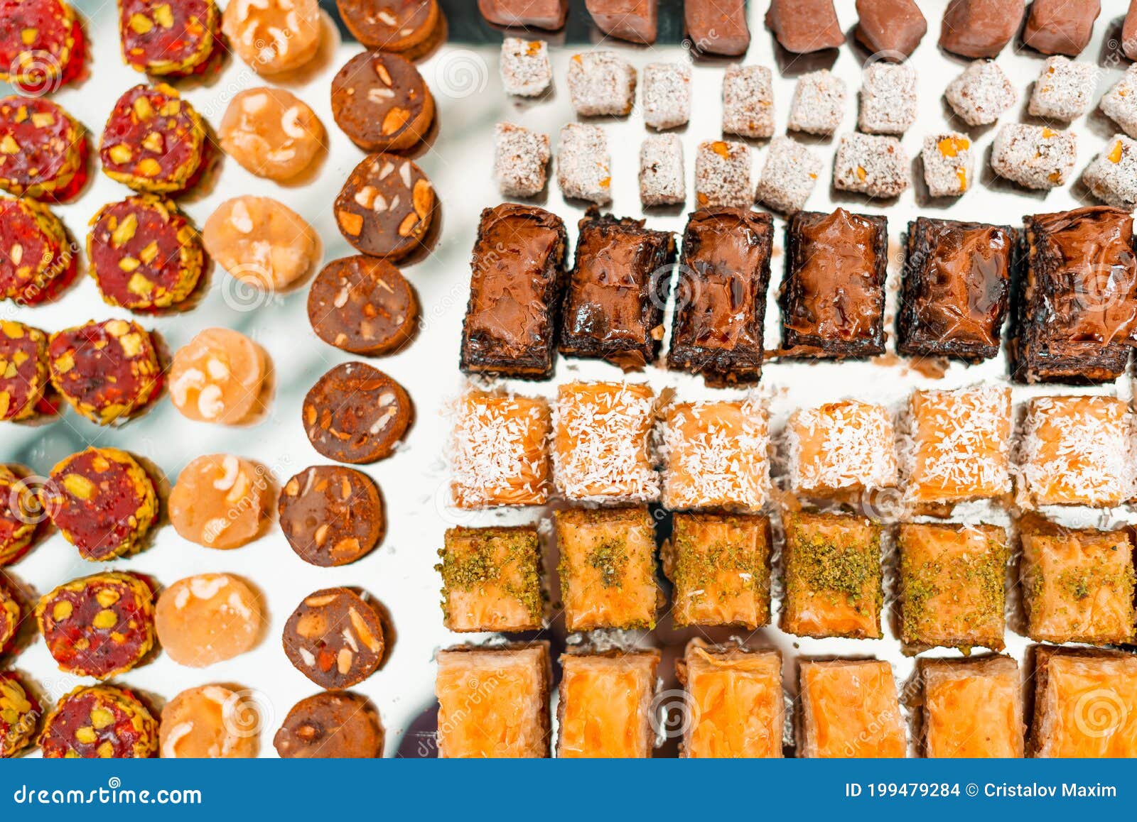 A Nice Photo of Some Turkish Delights on a Silver Tray Stock Photo ...