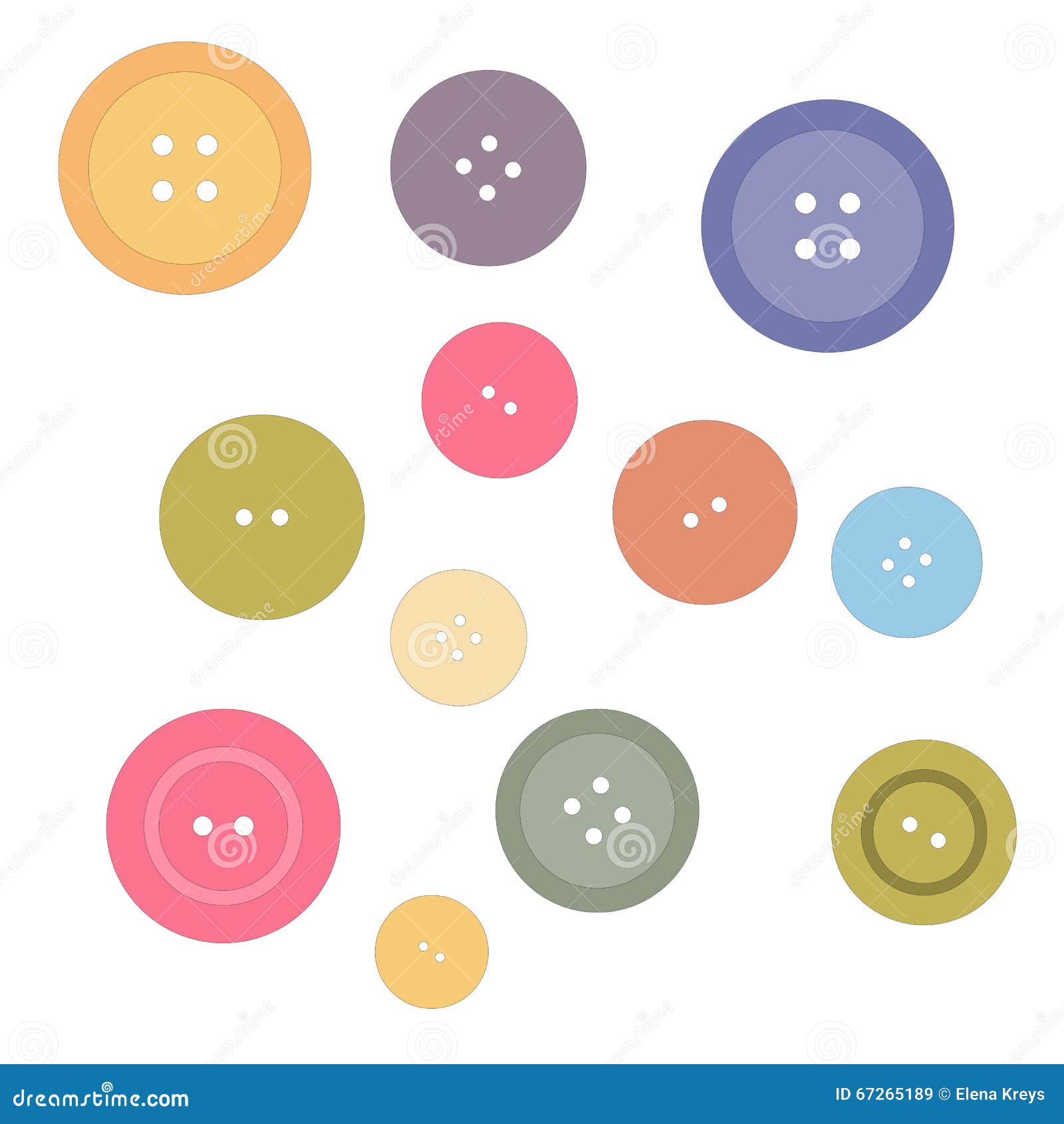 Nice Picture with Buttons Painted in Delicate Colors Stock Vector ...