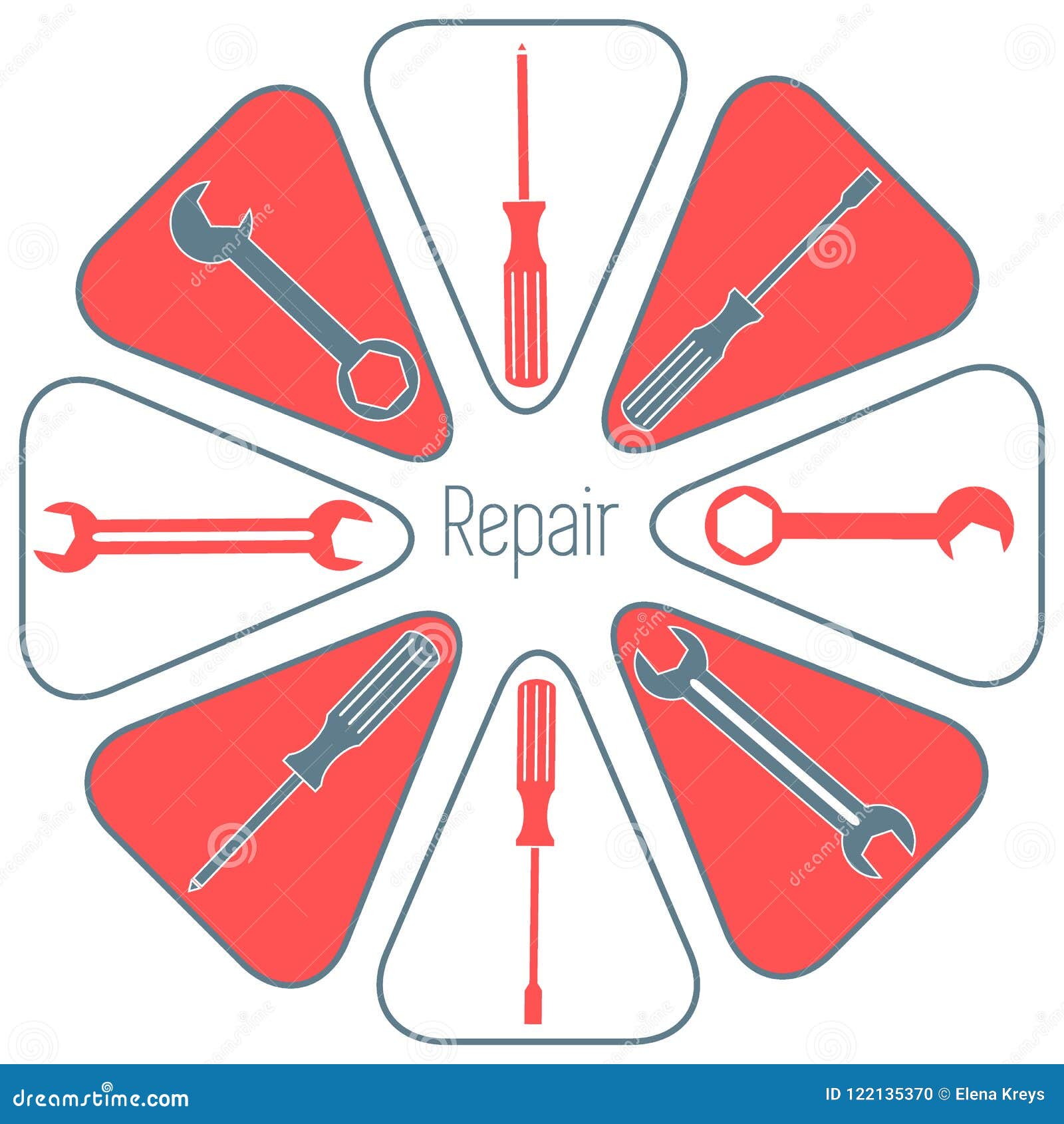 Nice Picture of a Colored Scheme with Different Tools Stock Vector ...
