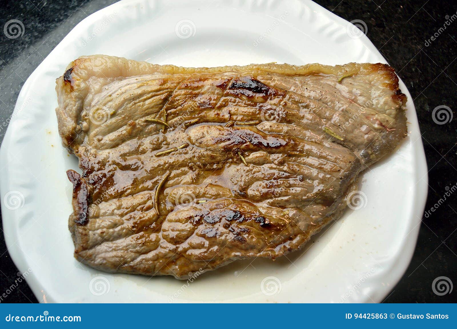 Nice Piece of Red Meat Beef on a Plate Stock Image - Image of juicy ...