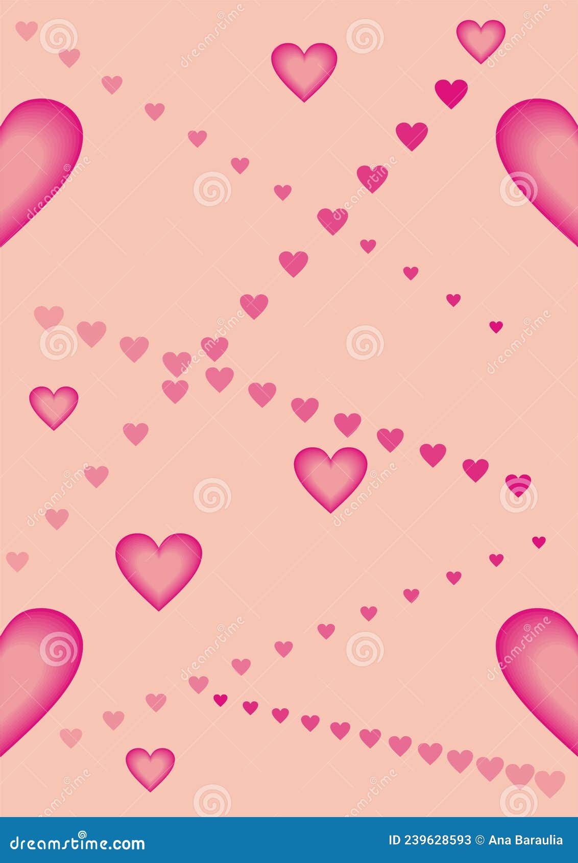 Nice Pink Heart-shaped Symbols Seamless Vector Illustration Pattern ...