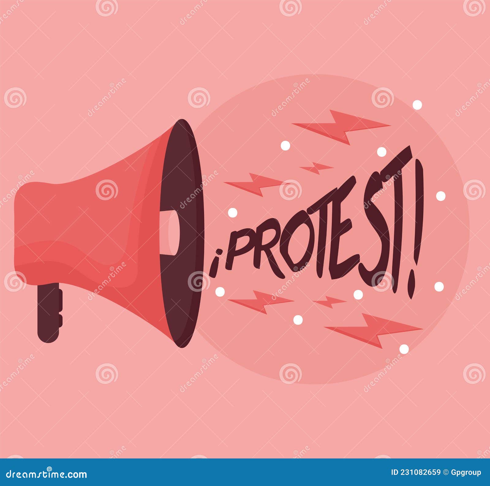 Megaphone for protest stock vector. Illustration of person - 231082659