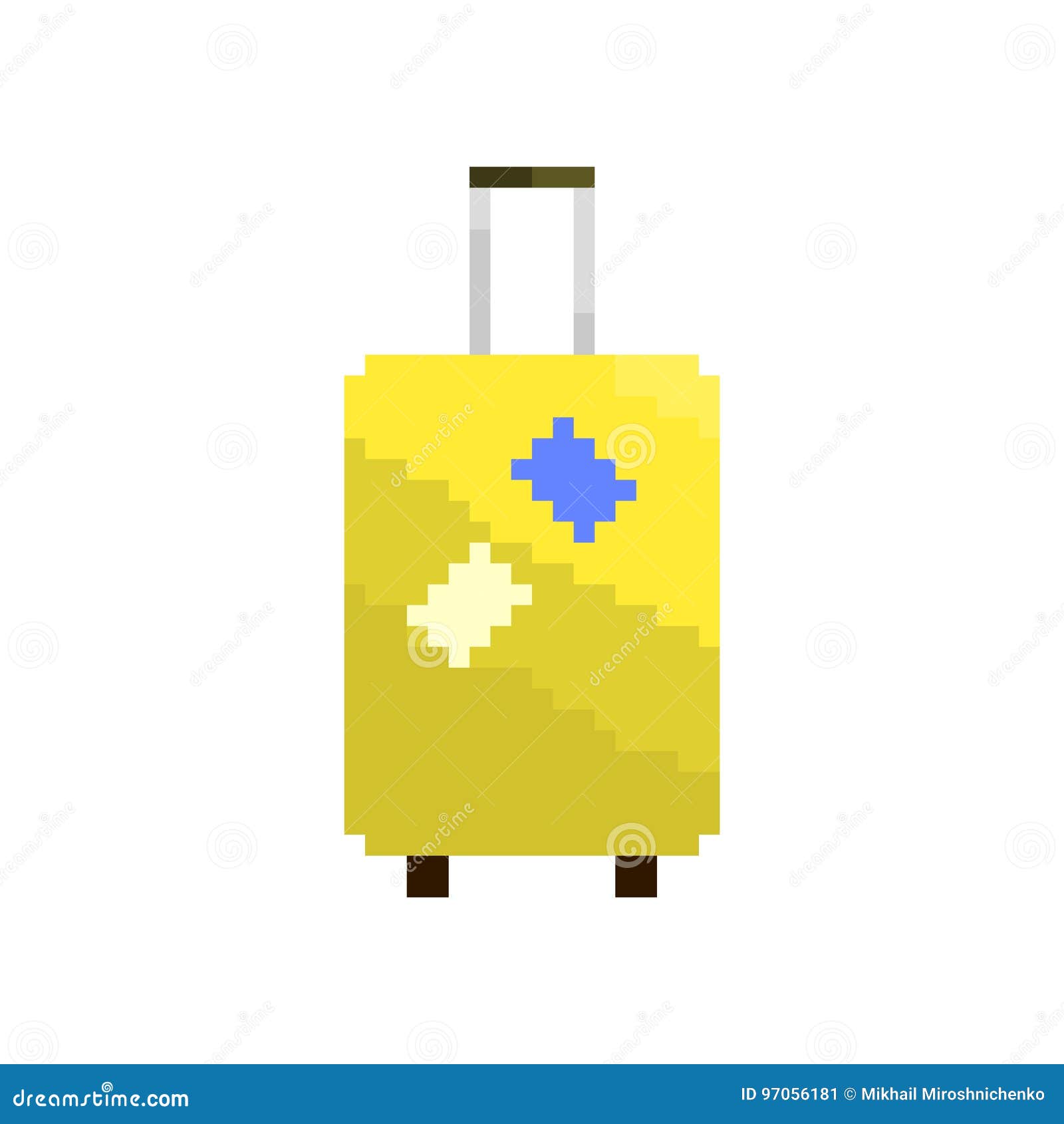 Nice pixel suitcase stock vector. Illustration of handle - 97056181