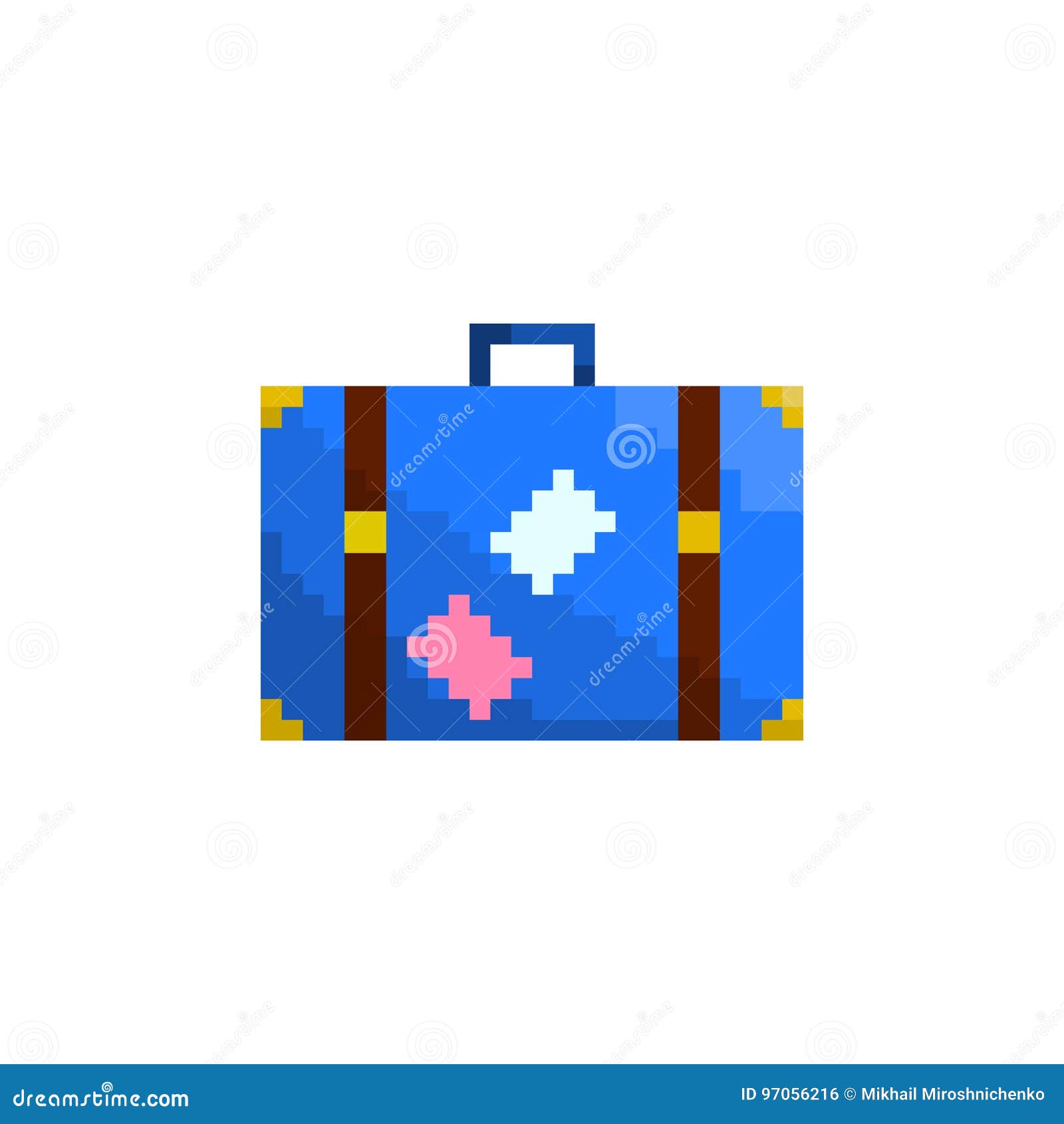 Nice pixel suitcase stock vector. Illustration of squares - 97056216