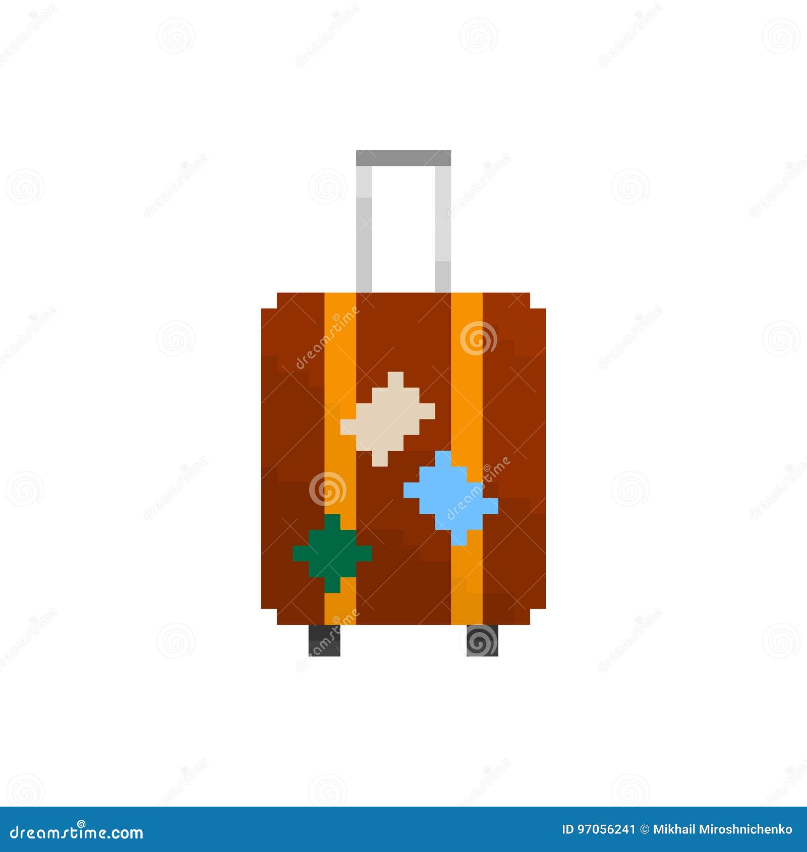 Nice pixel suitcase stock vector. Illustration of retro - 97056241