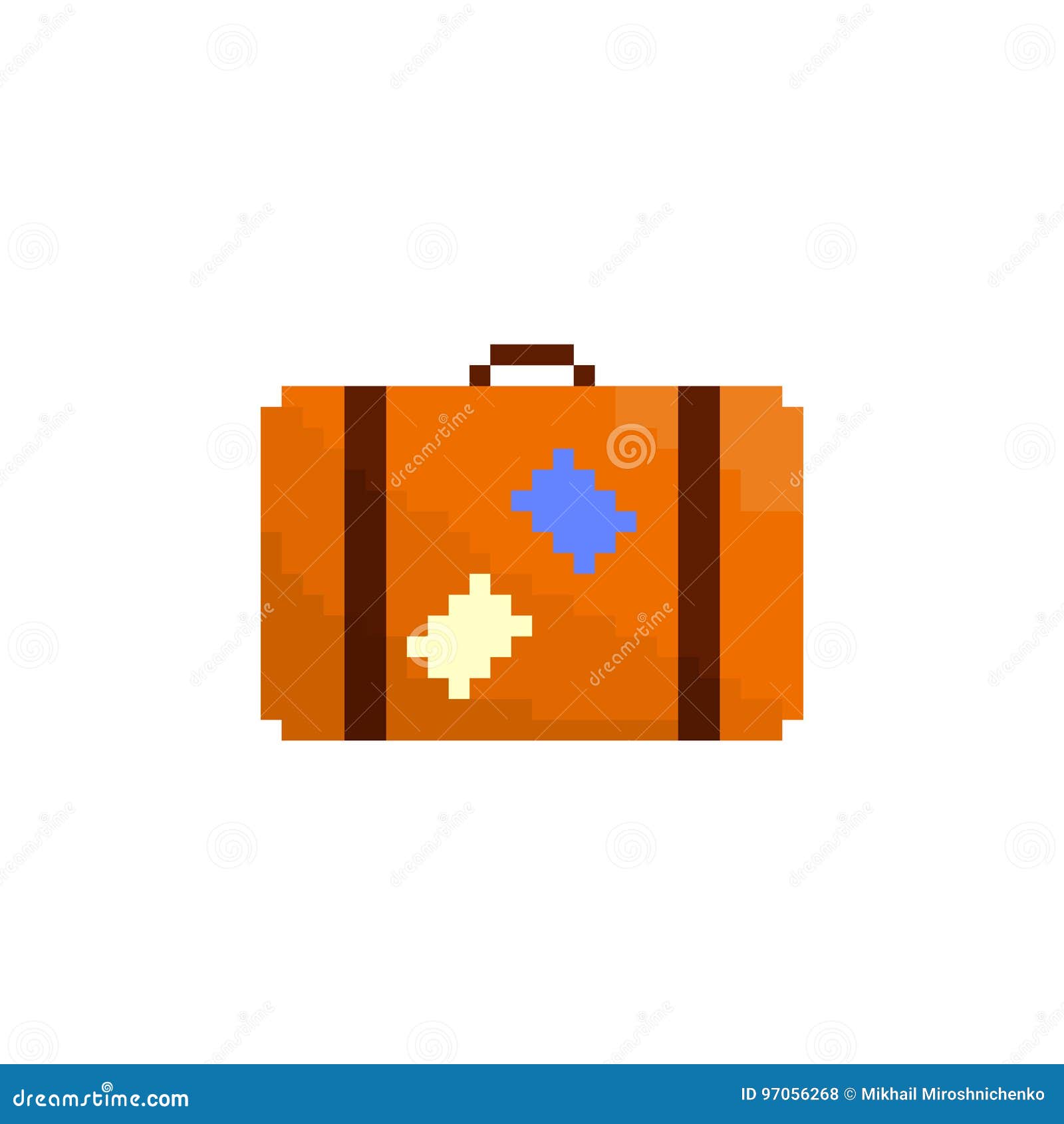 Nice pixel suitcase stock illustration. Illustration of handle - 97056268