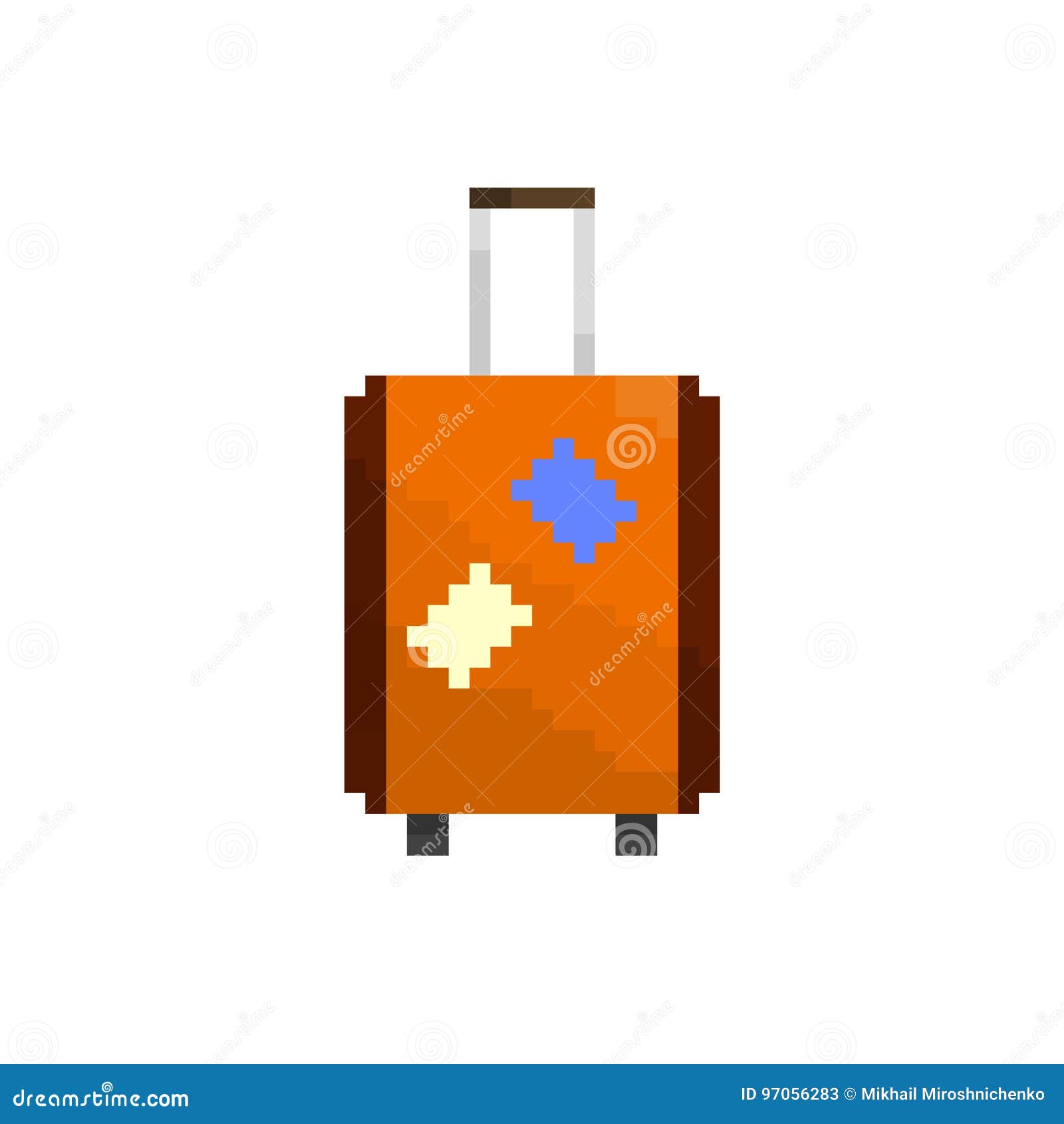 Nice pixel suitcase stock illustration. Illustration of pixelated ...