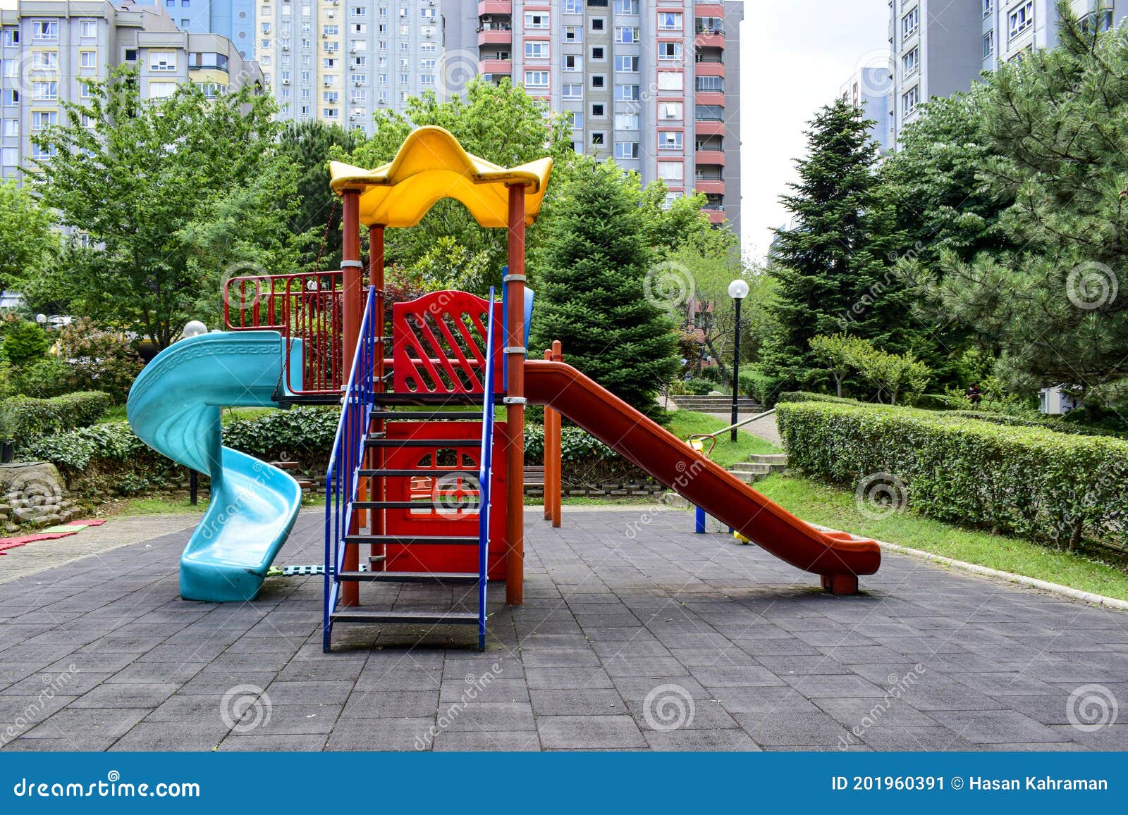 A Nice Playground in the Park Stock Image - Image of dove, gardenn ...