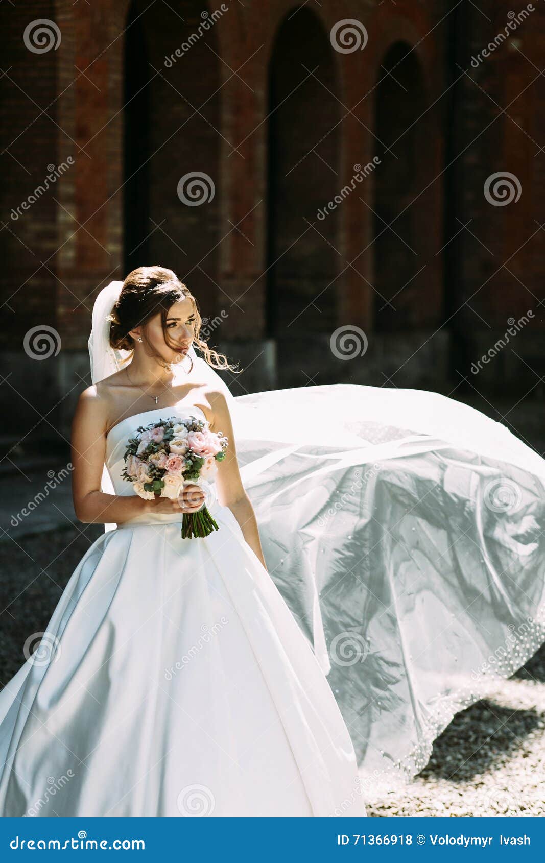 Nice Portrait of the Amazing Bride with the Bouquet Stock Photo - Image ...