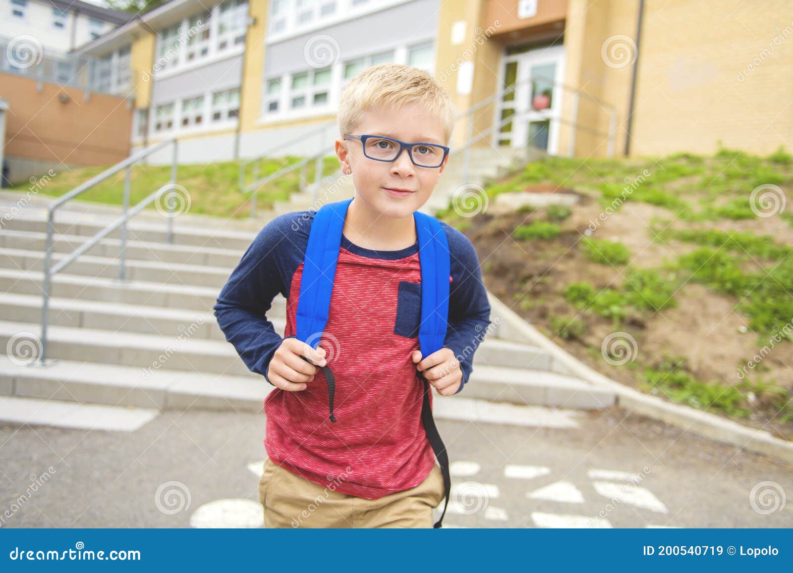 A Nice Portrait of Cute Boy with Backpack Stock Image - Image of ...