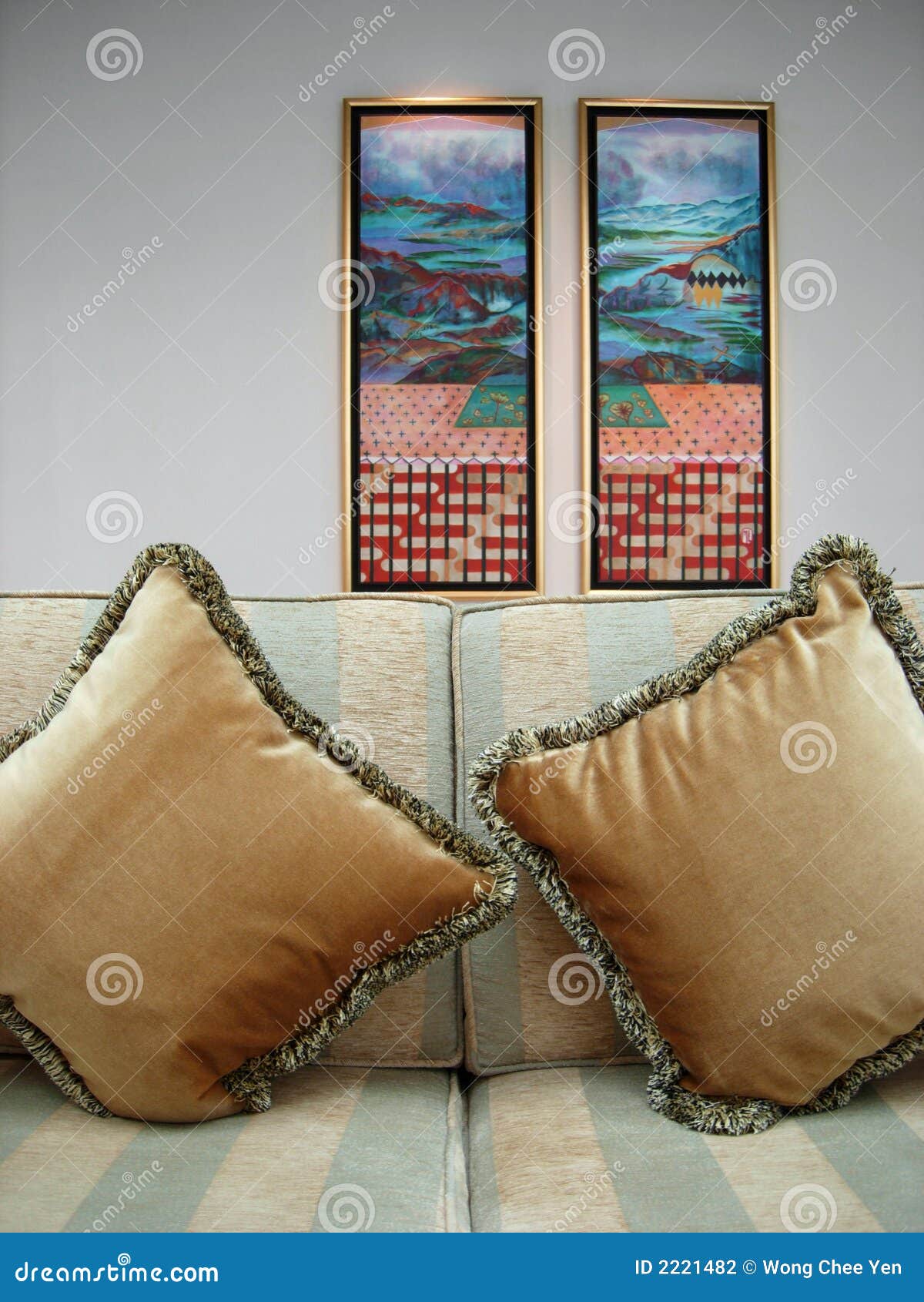 Nice Posh Sofa and Pictures Stock Photo - Image of exclusive, stylish ...