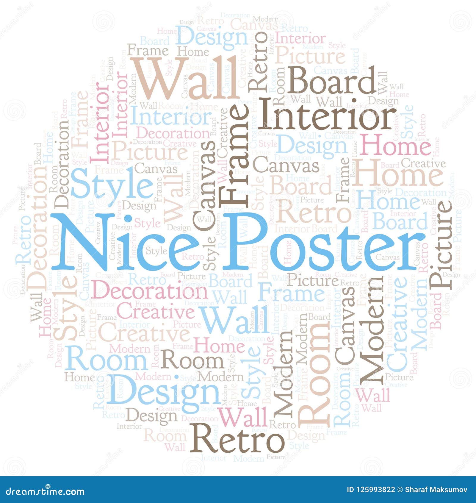 Nice Poster word cloud. stock illustration. Illustration of card ...
