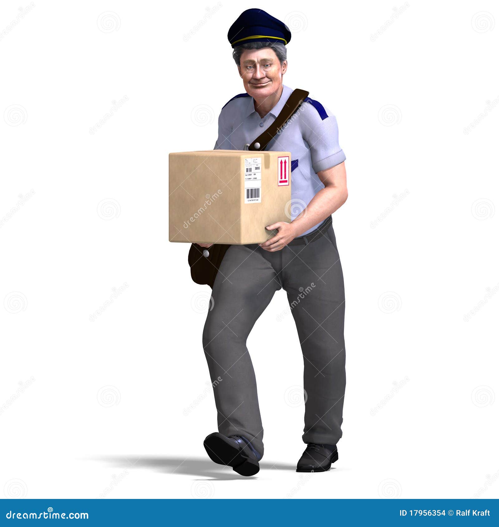 The Nice Postie Carries a Heavy Package Stock Illustration ...