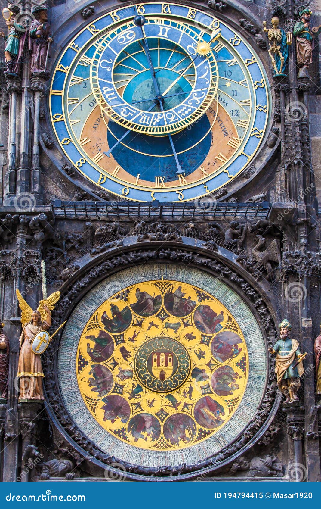 Nice the Prague Astronomical Clock Editorial Image - Image of moon ...