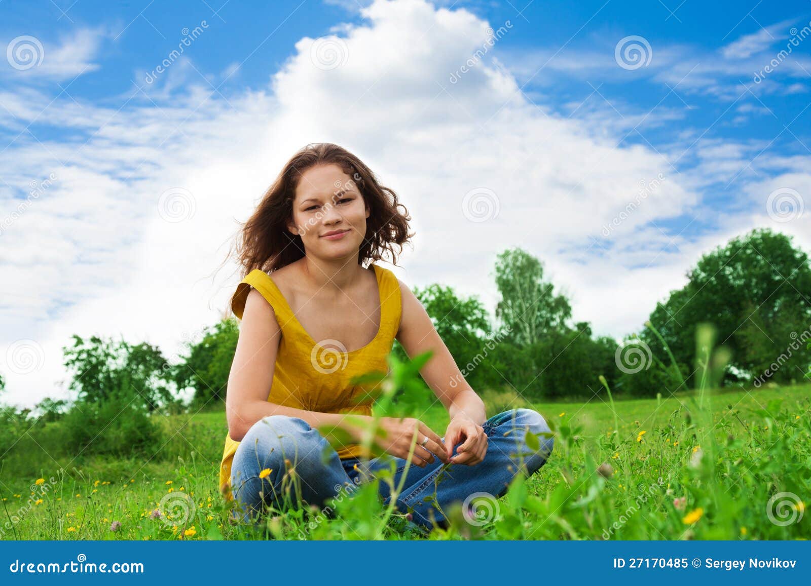 Nice pretty girl in park stock image. Image of natural - 27170485