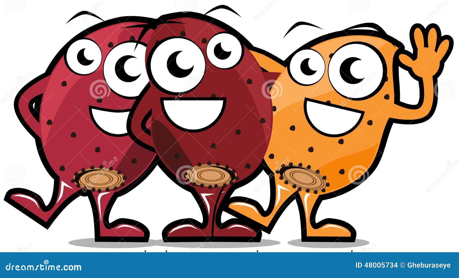 Nice Prickly Pears Cartoon Isolated Stock Illustration - Illustration ...