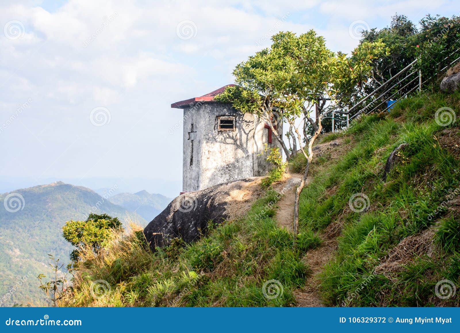 Nice and Quiet Place at the Hill Side, with the Cloudy Sky Stock Photo ...