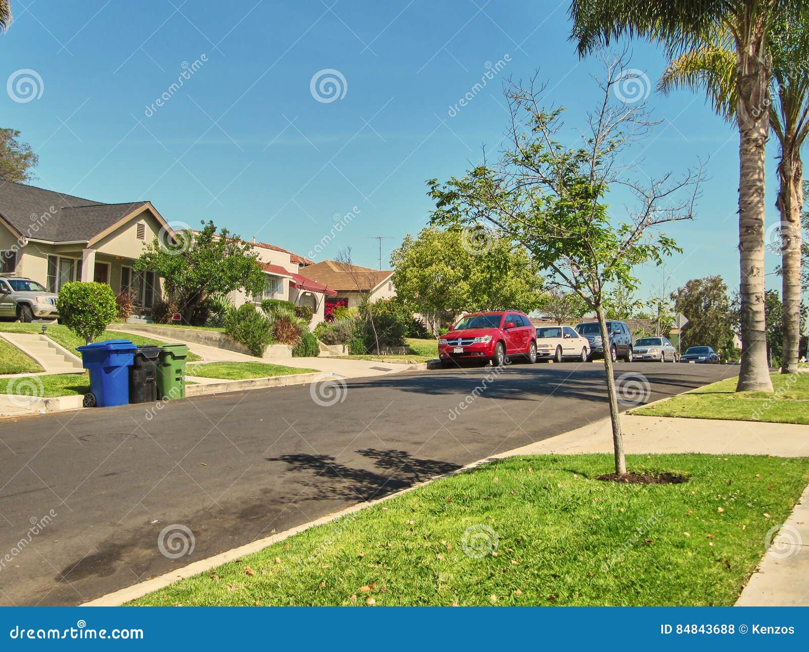 A Nice Quite Residential Area by Los Angeles Stock Photo - Image of ...