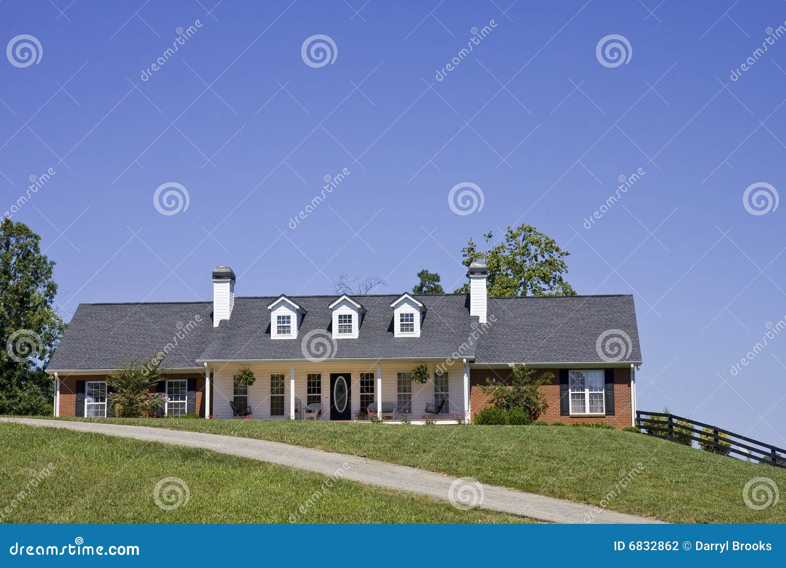 Red Brick Ranch Style House