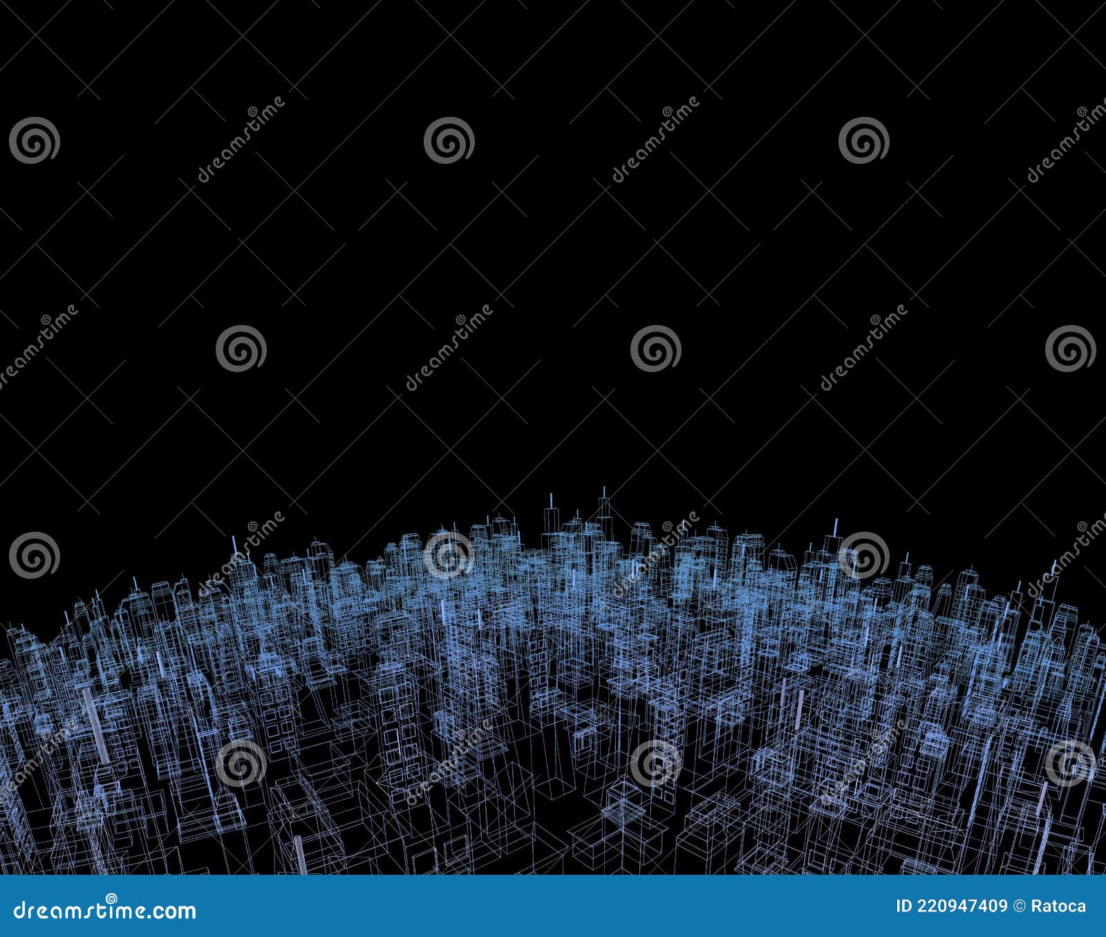 Nice Render 3d Illustration of Big City Stock Illustration ...