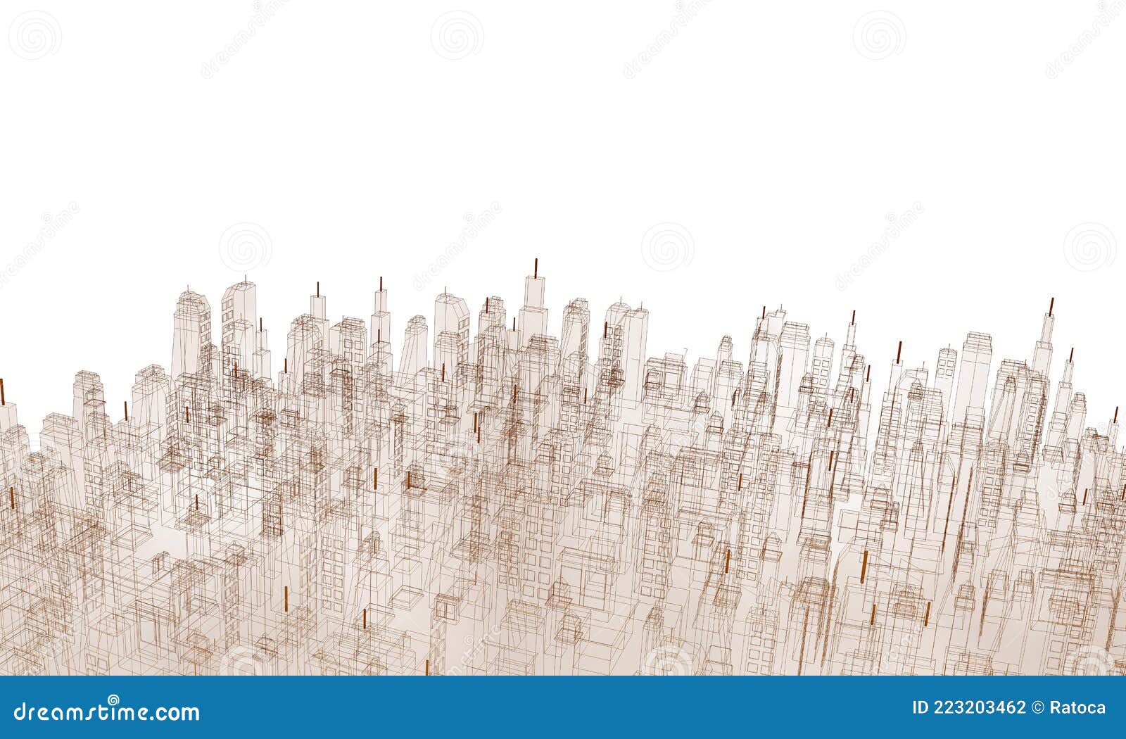 Nice Render 3d Illustration of Big City Stock Illustration ...