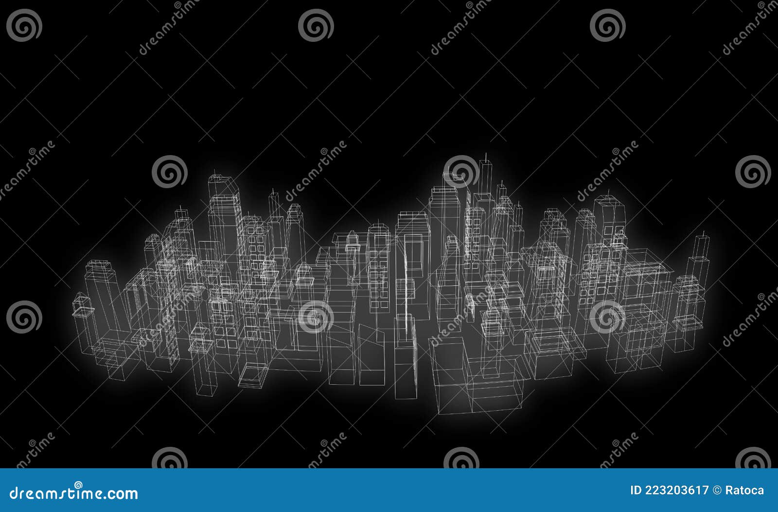 Nice Render 3d Illustration of Big City Stock Illustration ...
