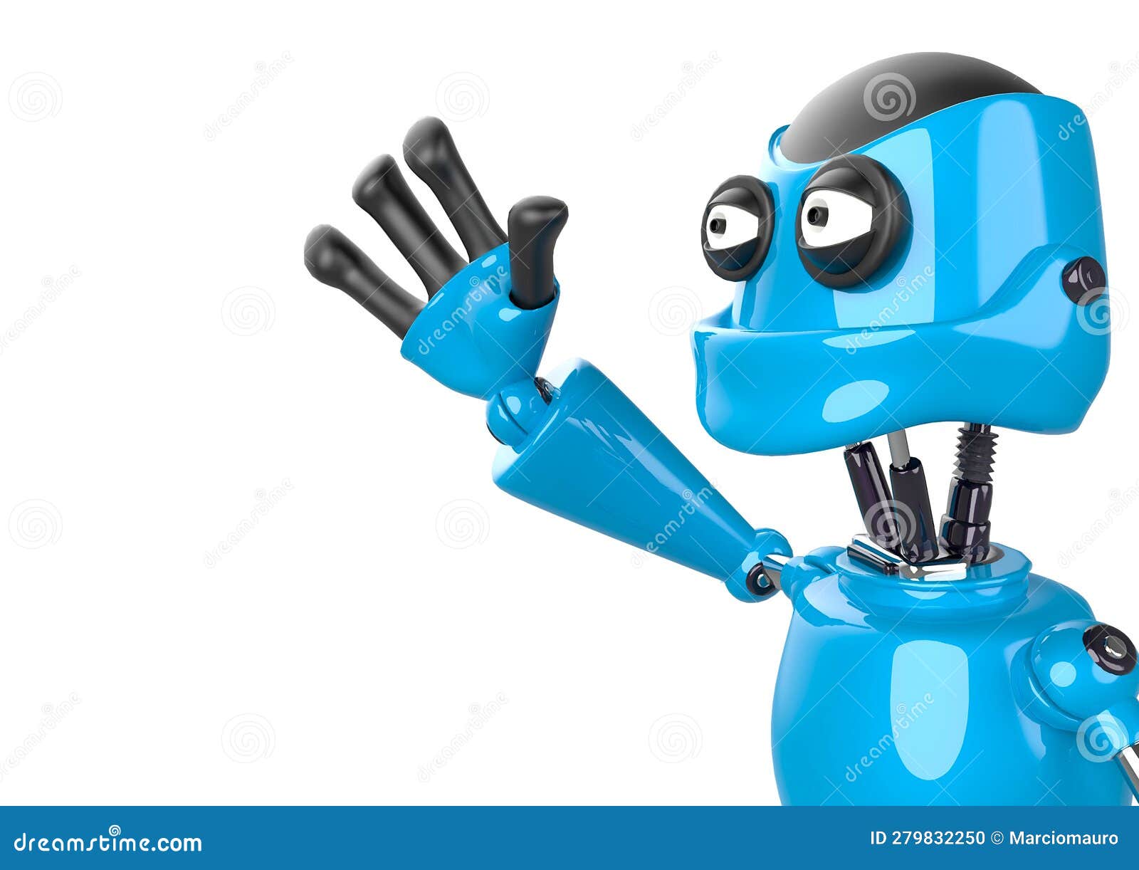Nice Robot Saying Hello with Copy Space Stock Illustration ...