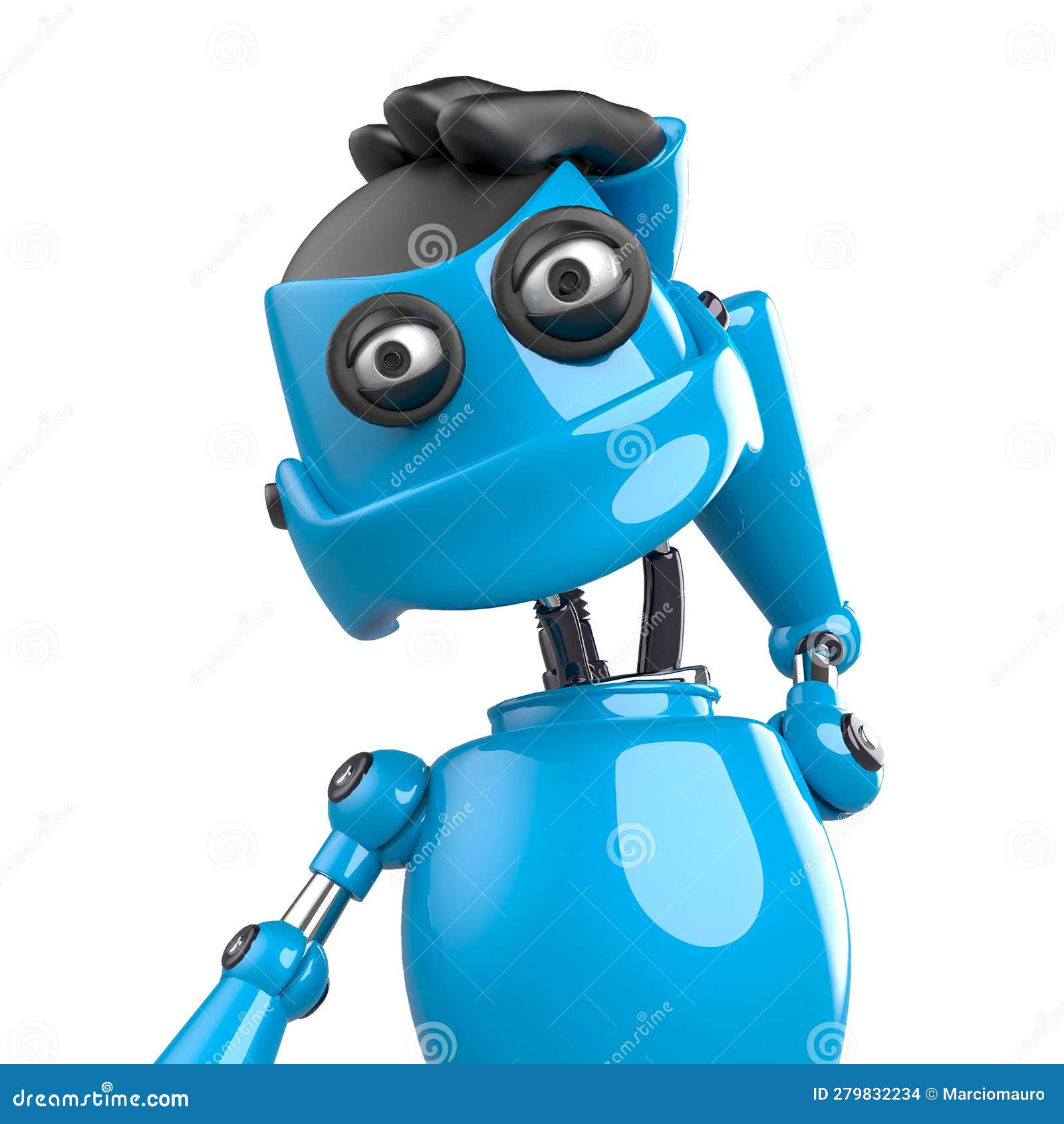 Nice Robot is Thinking about Stock Illustration - Illustration of game ...