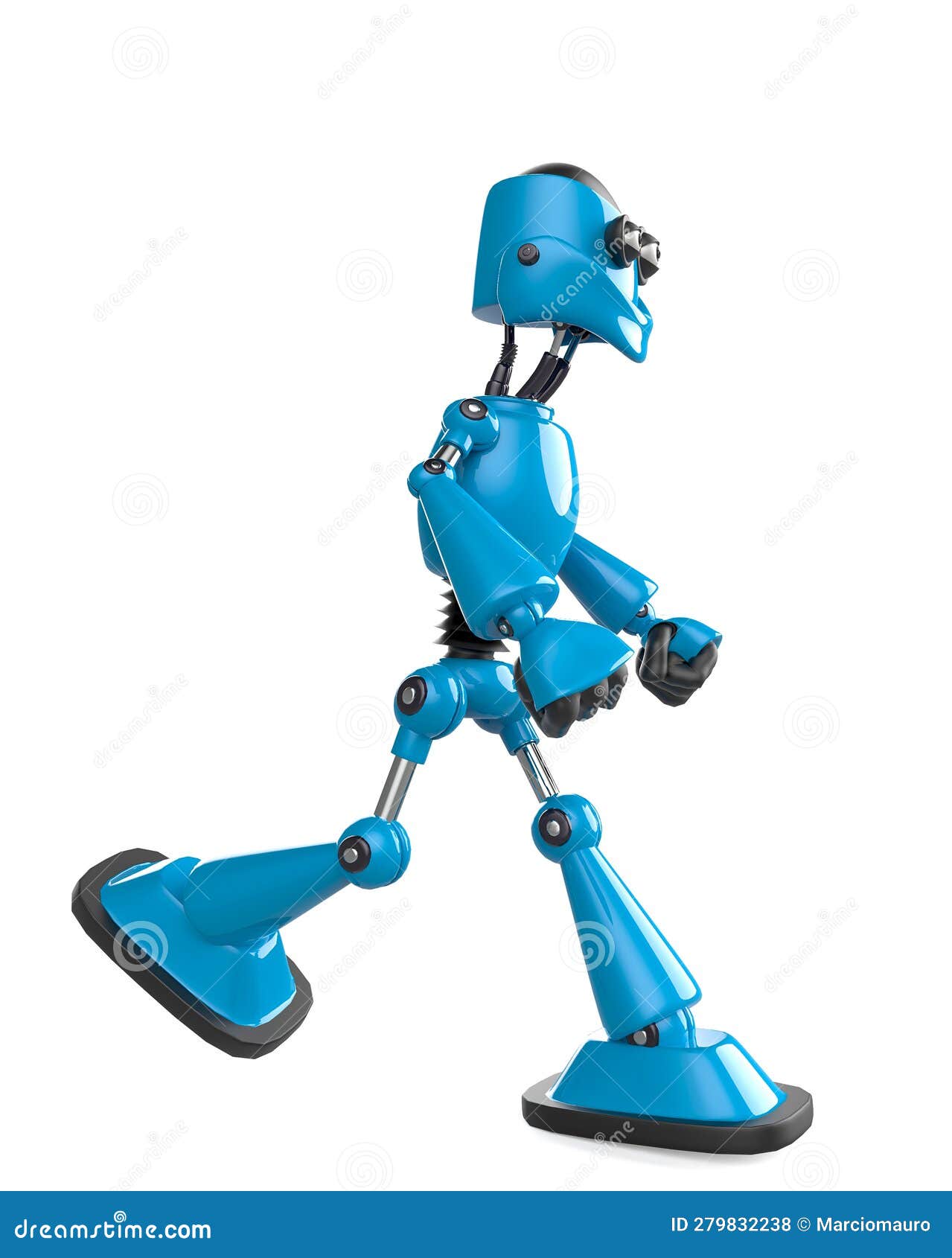 Nice Robot is Walking Side View Stock Illustration - Illustration of ...