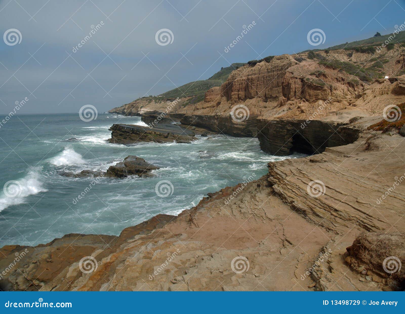 Nice Rock Cliff on California Ocean Stock Image - Image of shore, sand ...