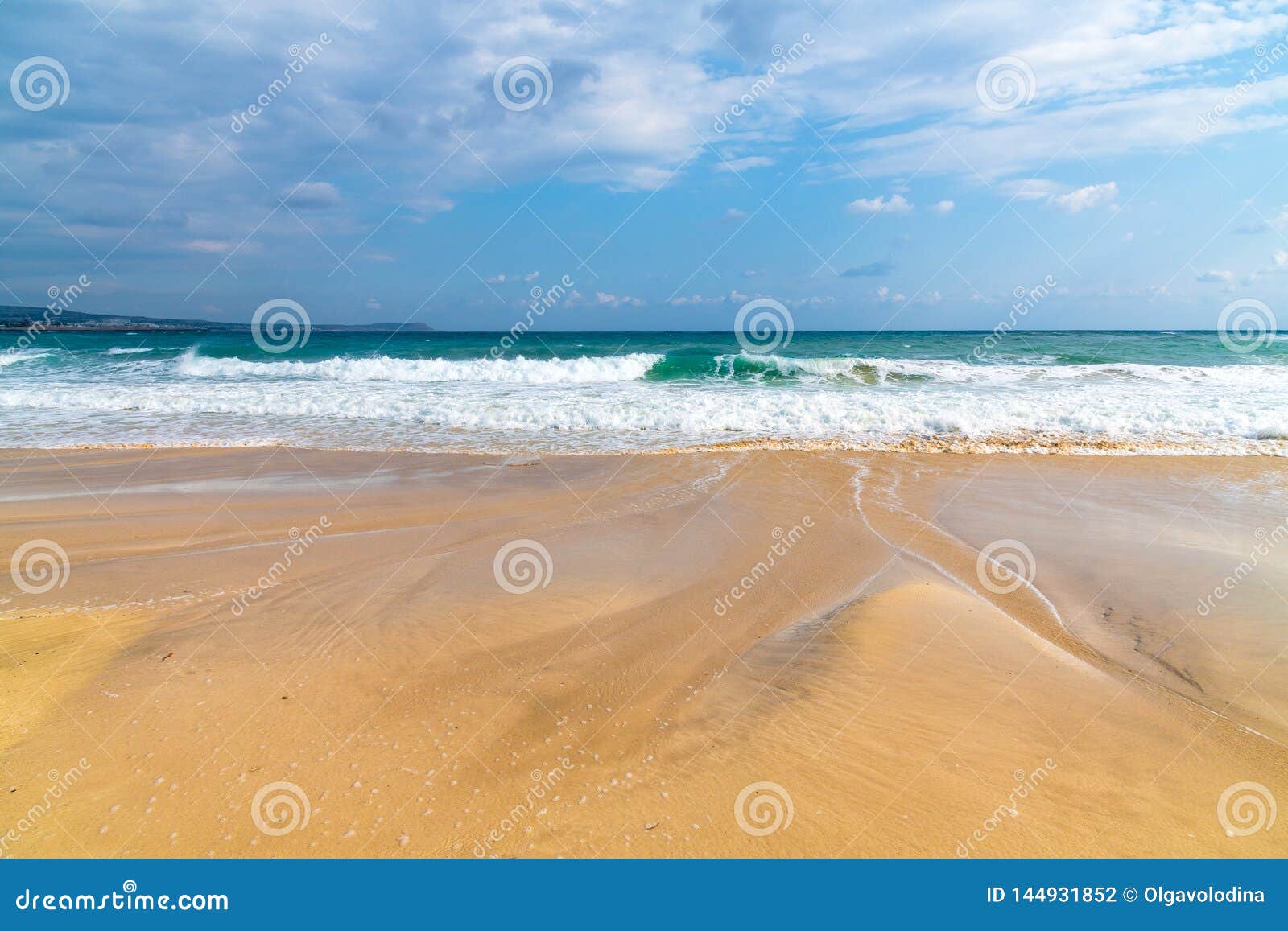 Nice Sandy Beach on the Island of Cyprus Stock Photo - Image of surface ...