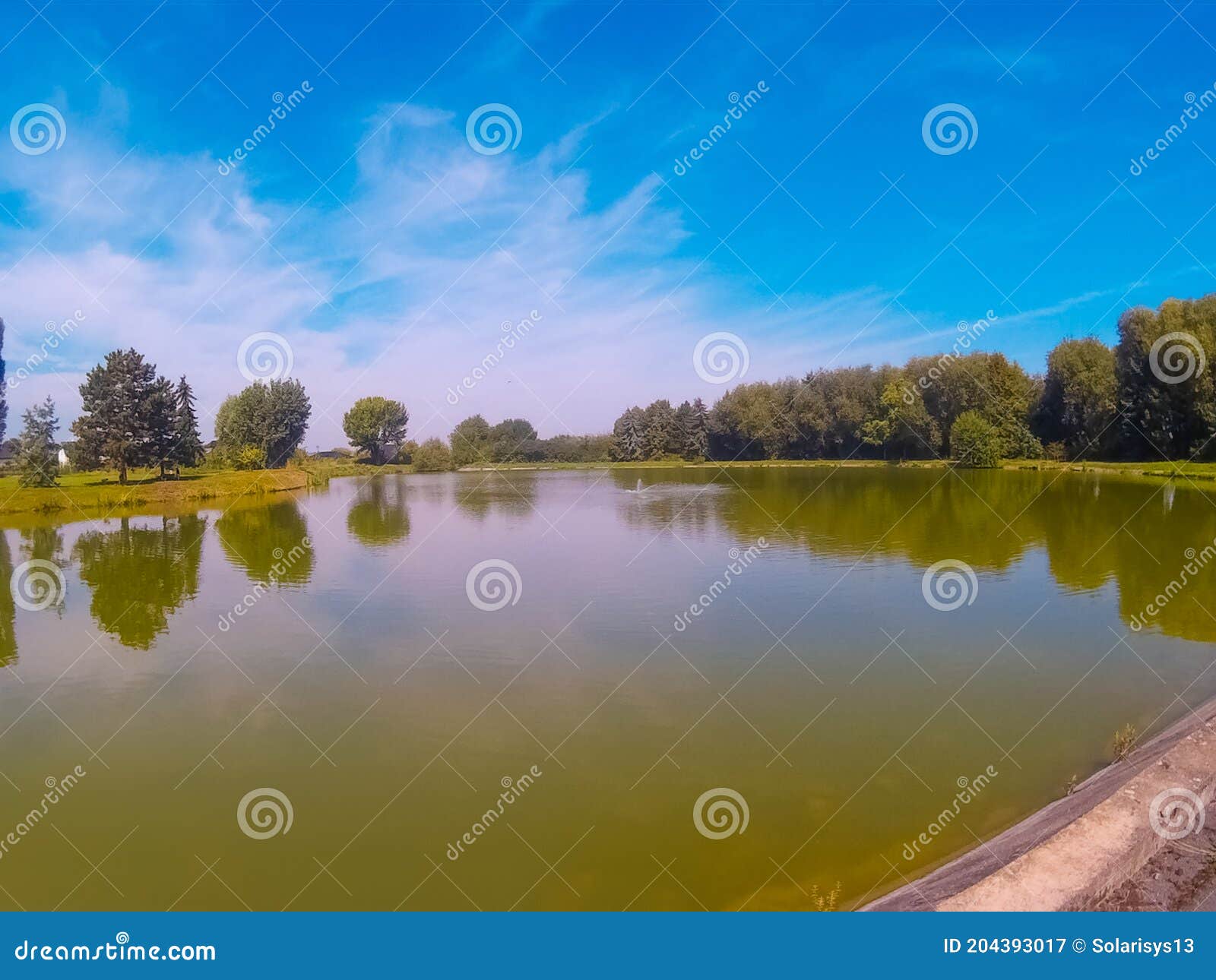 Nice Scenery in the Saxon Switzerland, a Small Lake with Reed at the ...