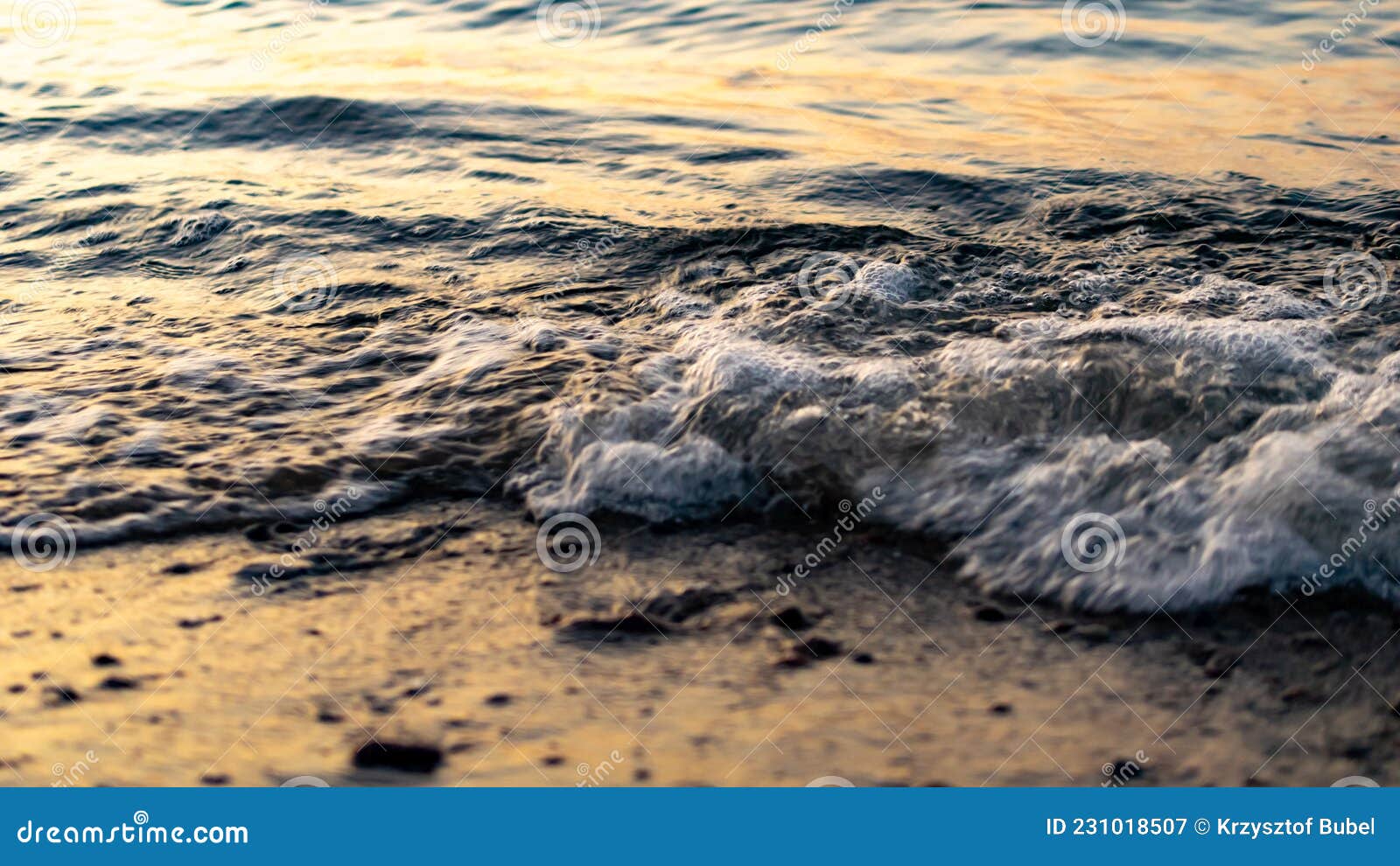 Nice Sea Waves Highlighted by Sunset. Background Stock Image - Image of ...