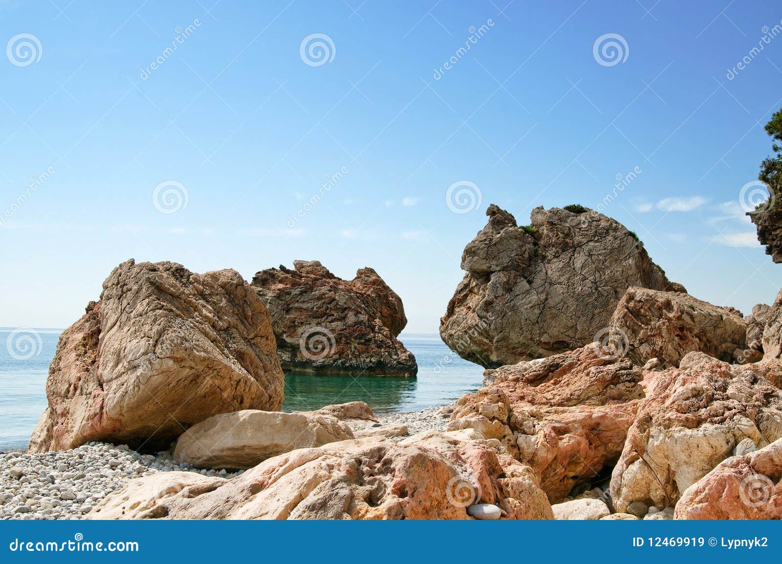 Nice Seaside with Cliffs by Summer. Stock Image - Image of clouds, gulf ...