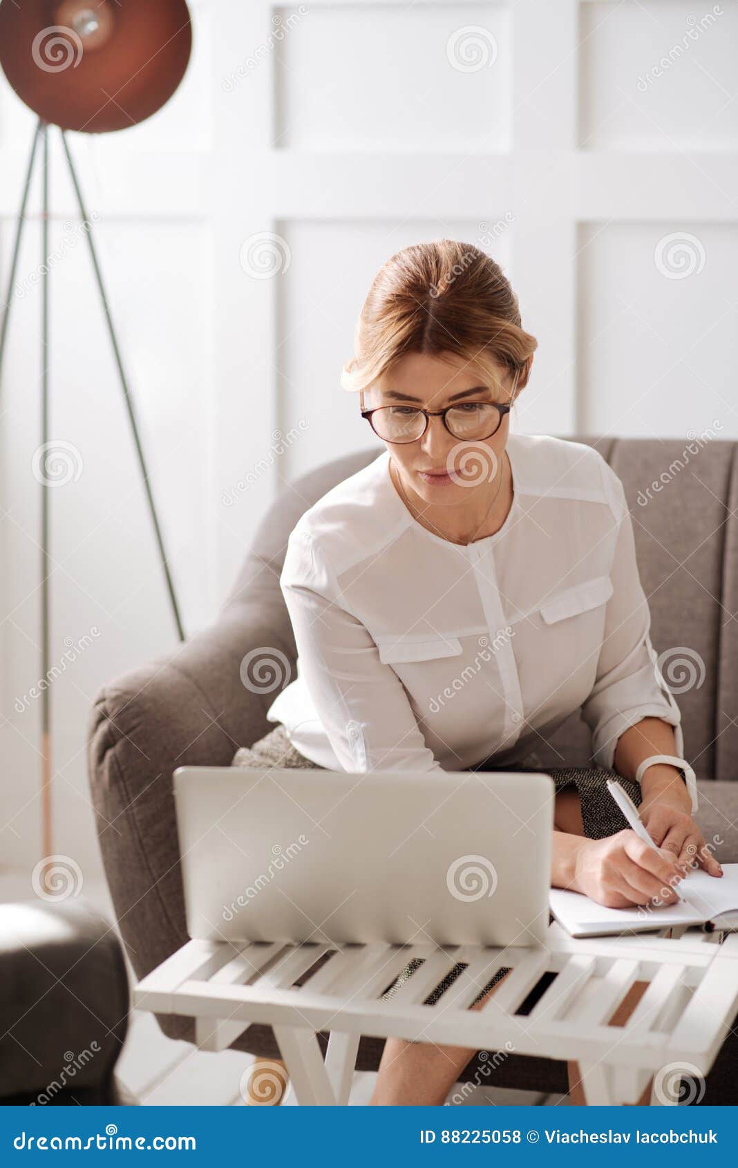 Nice Self Employed Woman Working in Her Office Stock Photo - Image of ...