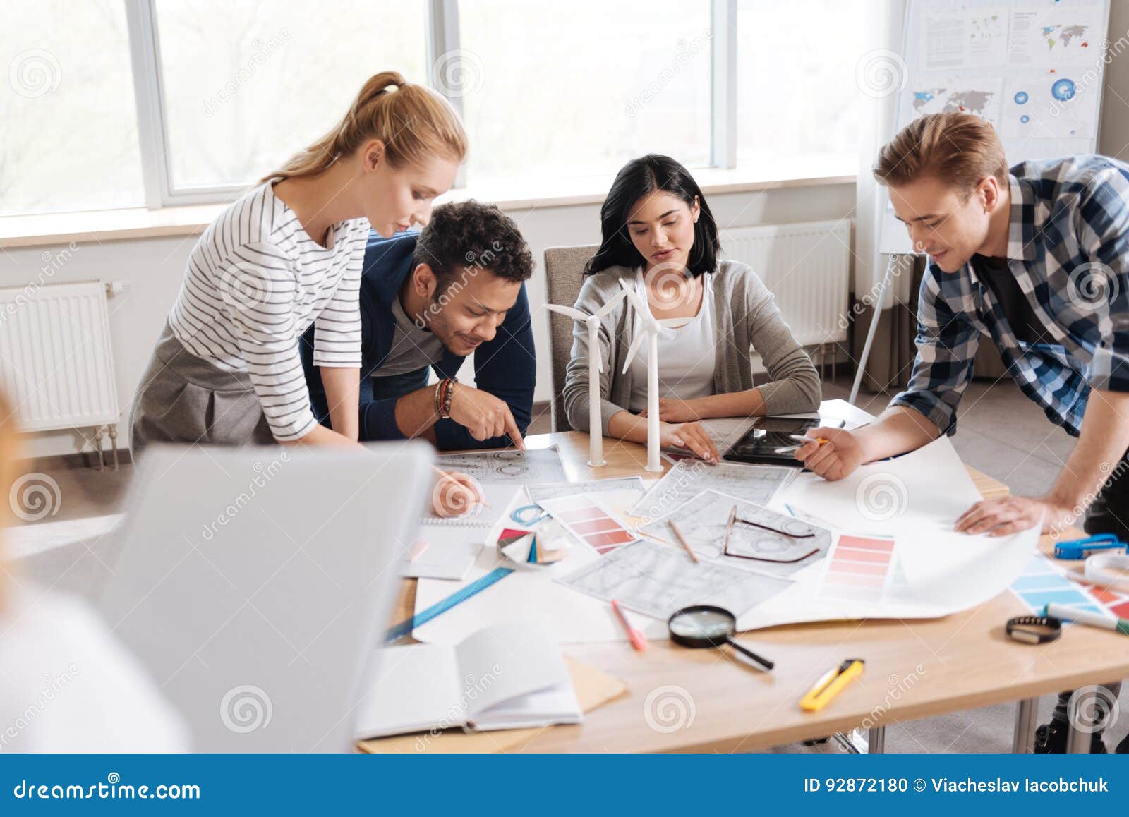 Nice Serious Engineers Being Involved in Work Stock Photo - Image of ...
