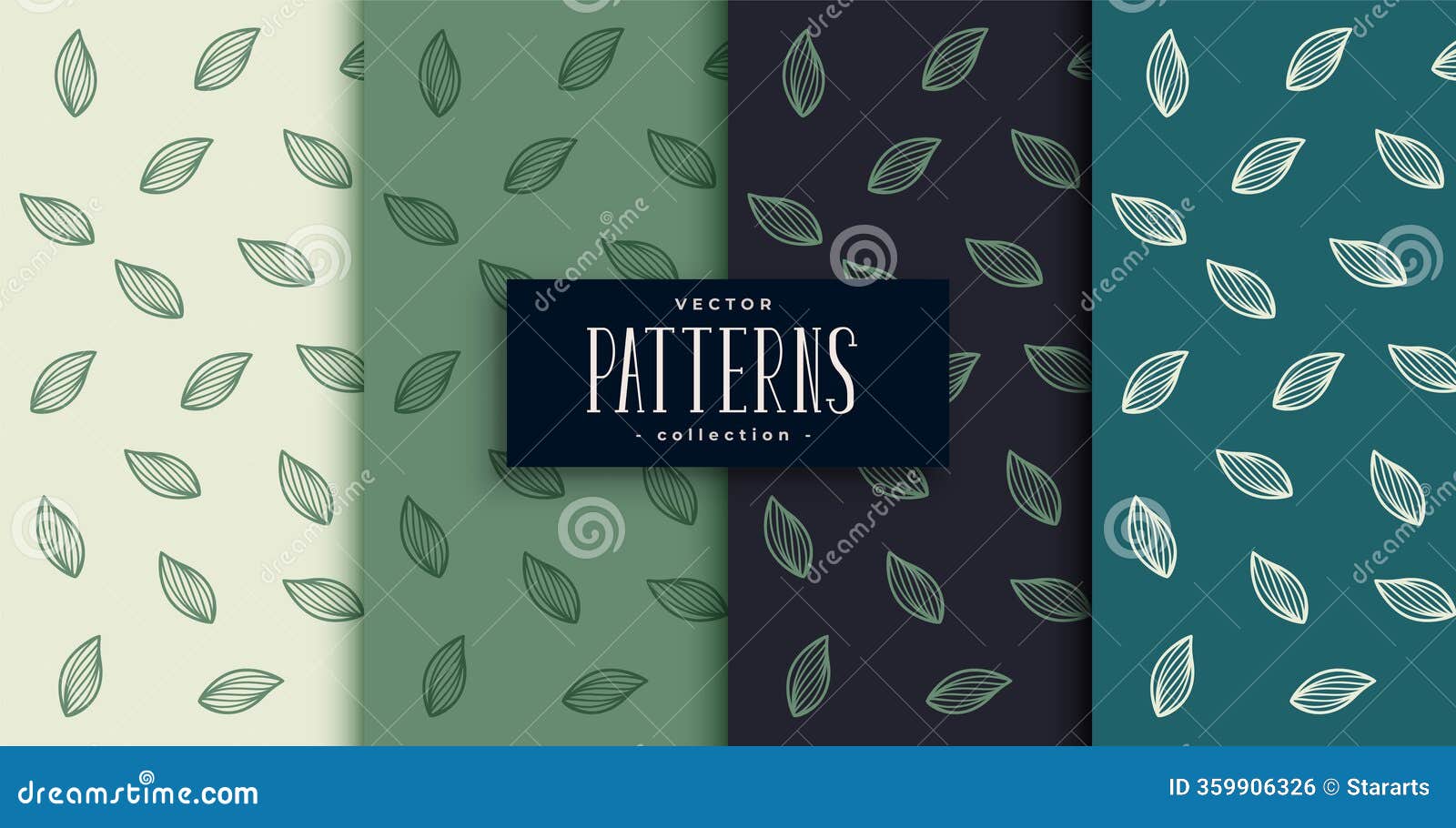Nice Set of Green Leaves Pattern Background Vector Stock Illustration - Illustration of ...